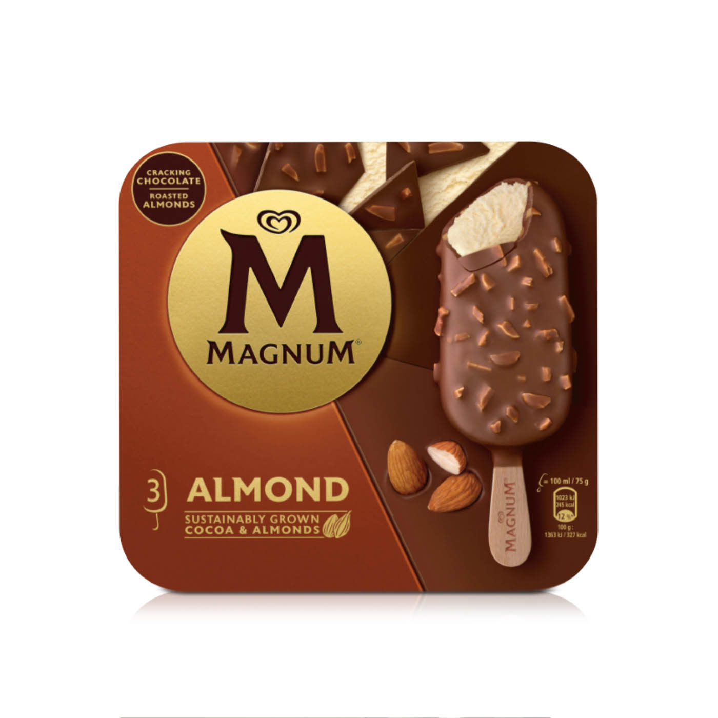Magnum Almond Ice Cream Sticks 100Ml 3S - Spinneys UAE
