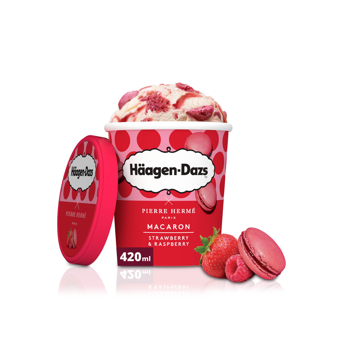 Haagen Dazs Macaron Strawberry And Raspberry Ice Cream 420Ml - Spinneys UAE