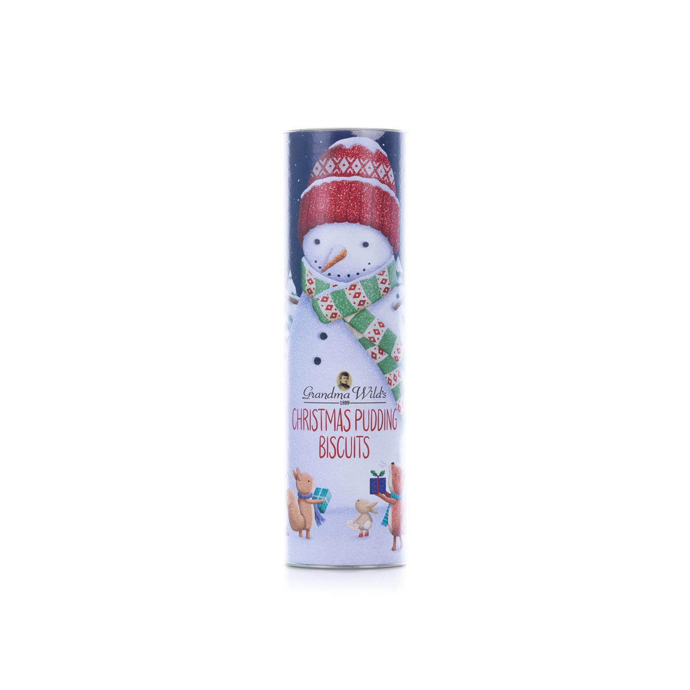 Grandma Wild's Snowman Christmas Pudding Biscuit Tube 200g - Spinneys UAE