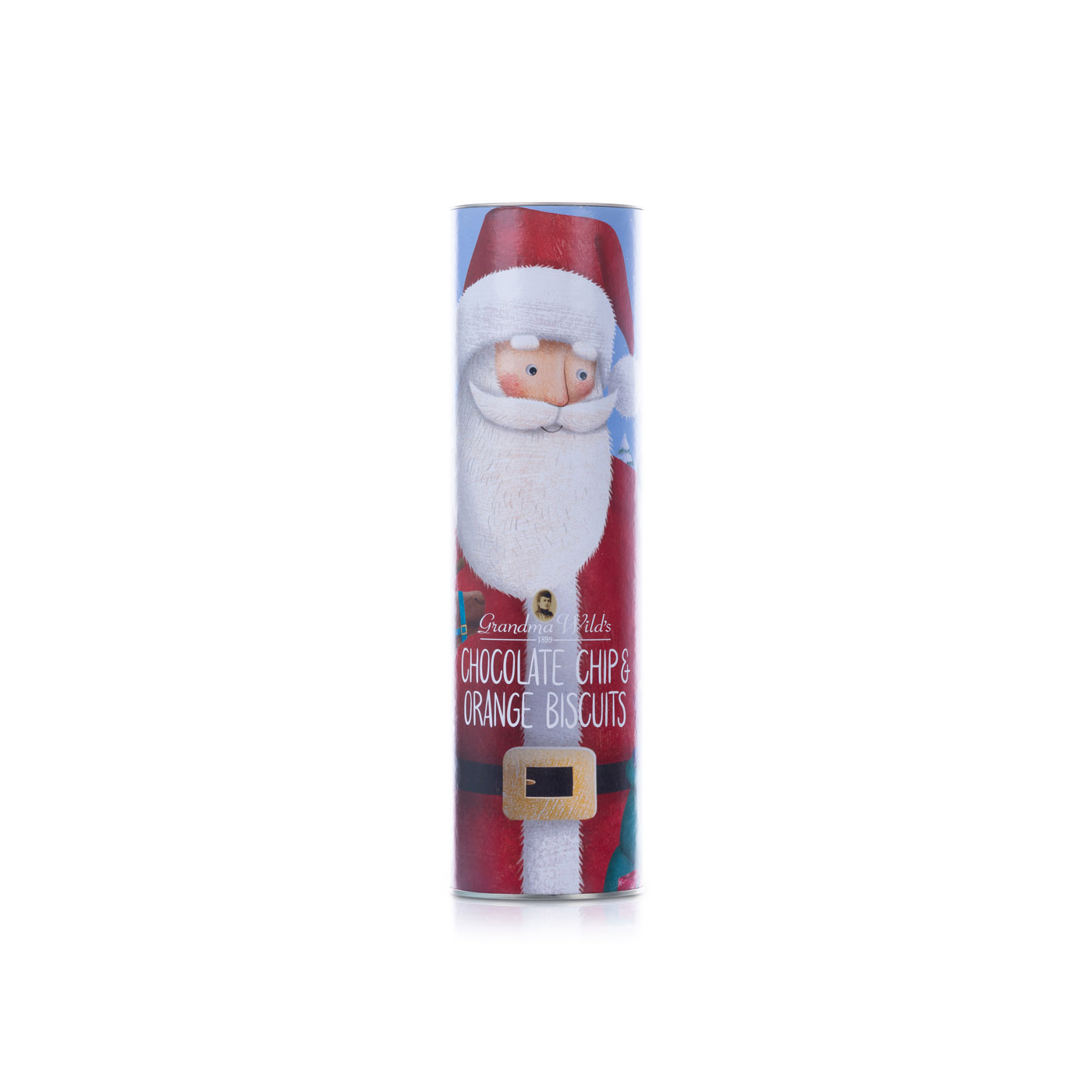 Grandma Wild's Santa chocolate chip and orange biscuit tube 200g ...
