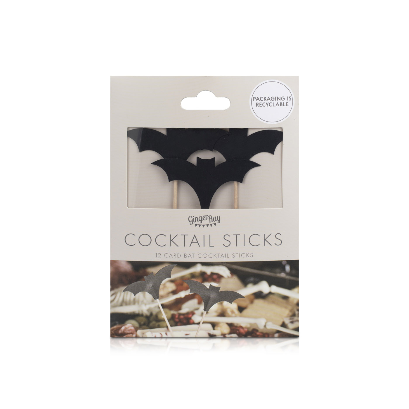 Ginger Ray 12 Bat Cocktail Sticks - Spinneys UAE