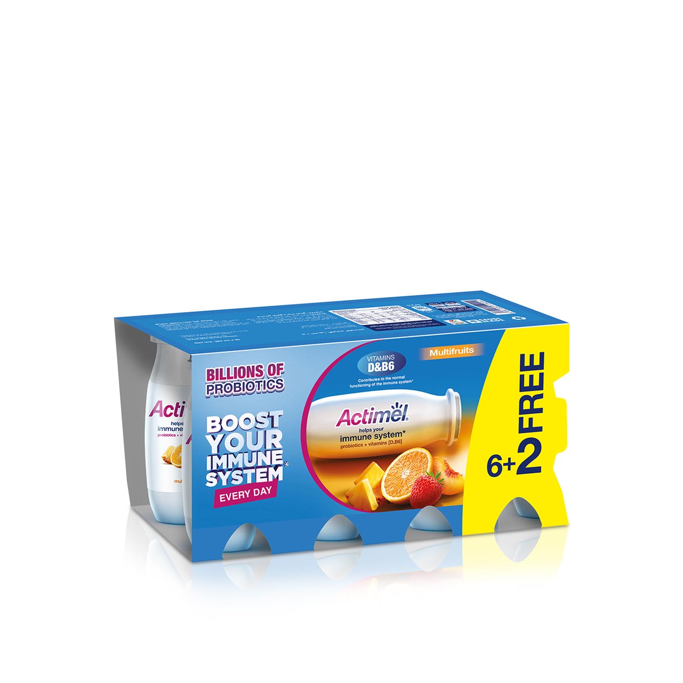 Actimel Multifruits Immunity Support Yoghurt Drink 93ml x 8 - Spinneys UAE