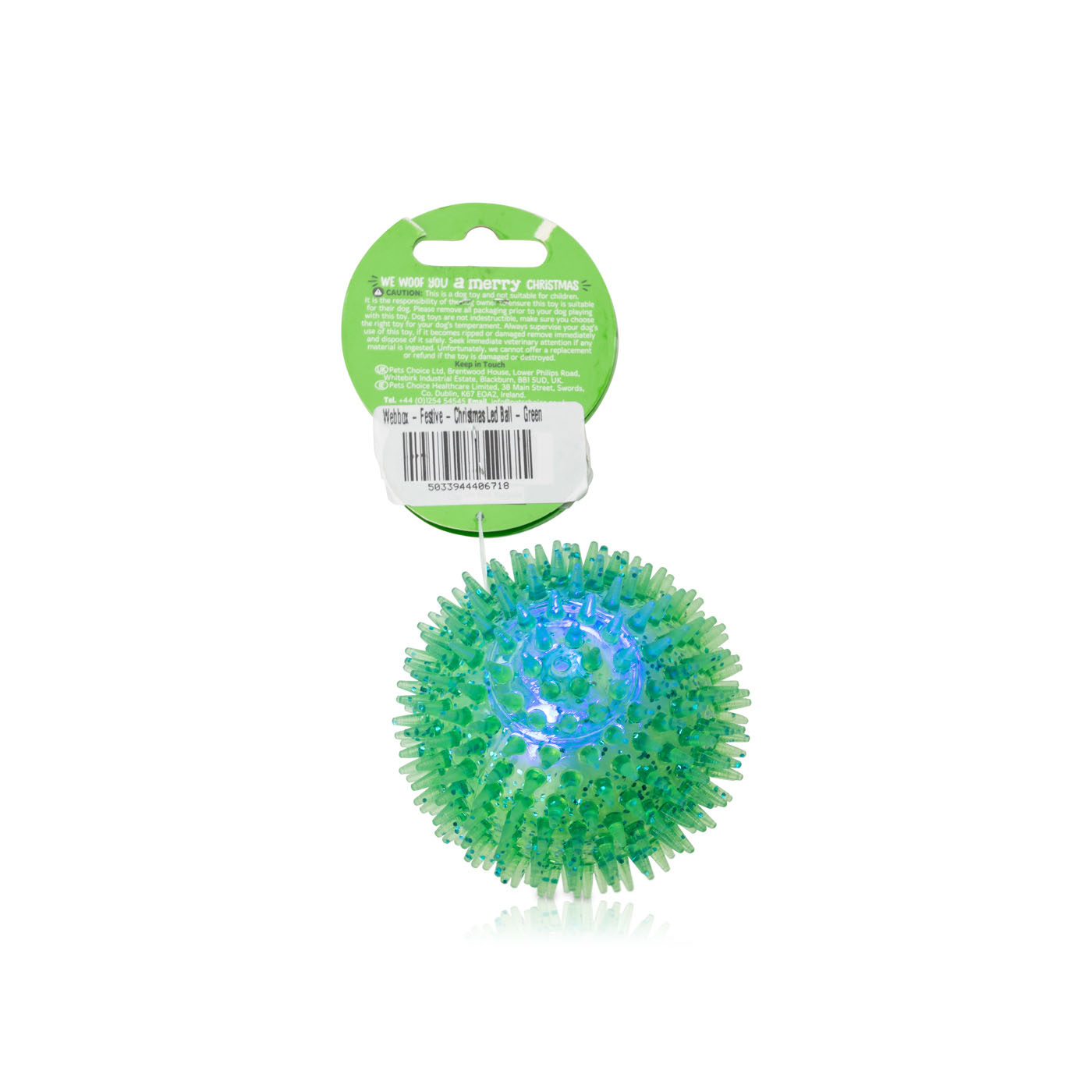 Webbox Green LED Glitter Ball for Dogs - Spinneys UAE