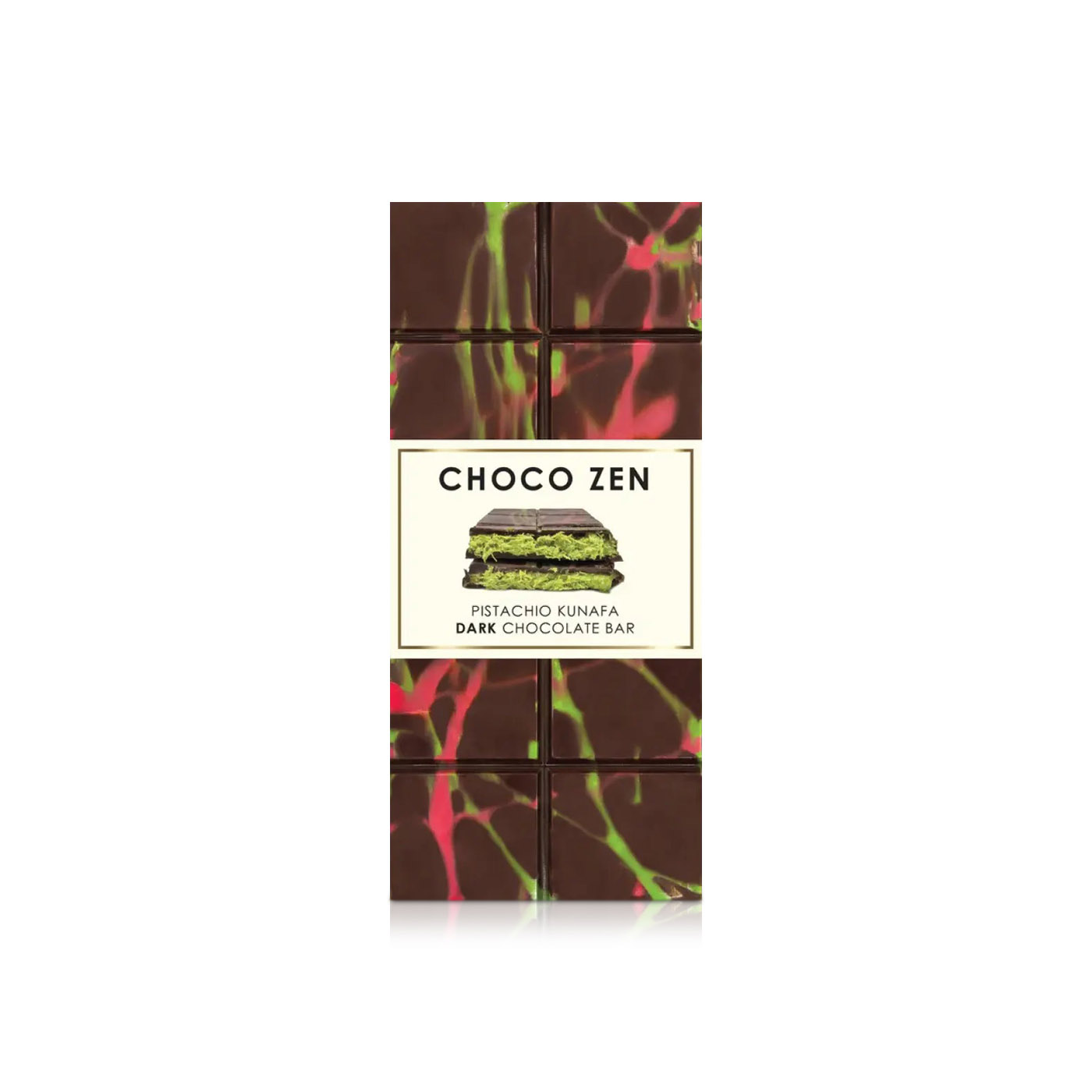 Choco Zen Pistachio Kunafa Dark Chocolate Bar 190g - Spinneys UAE