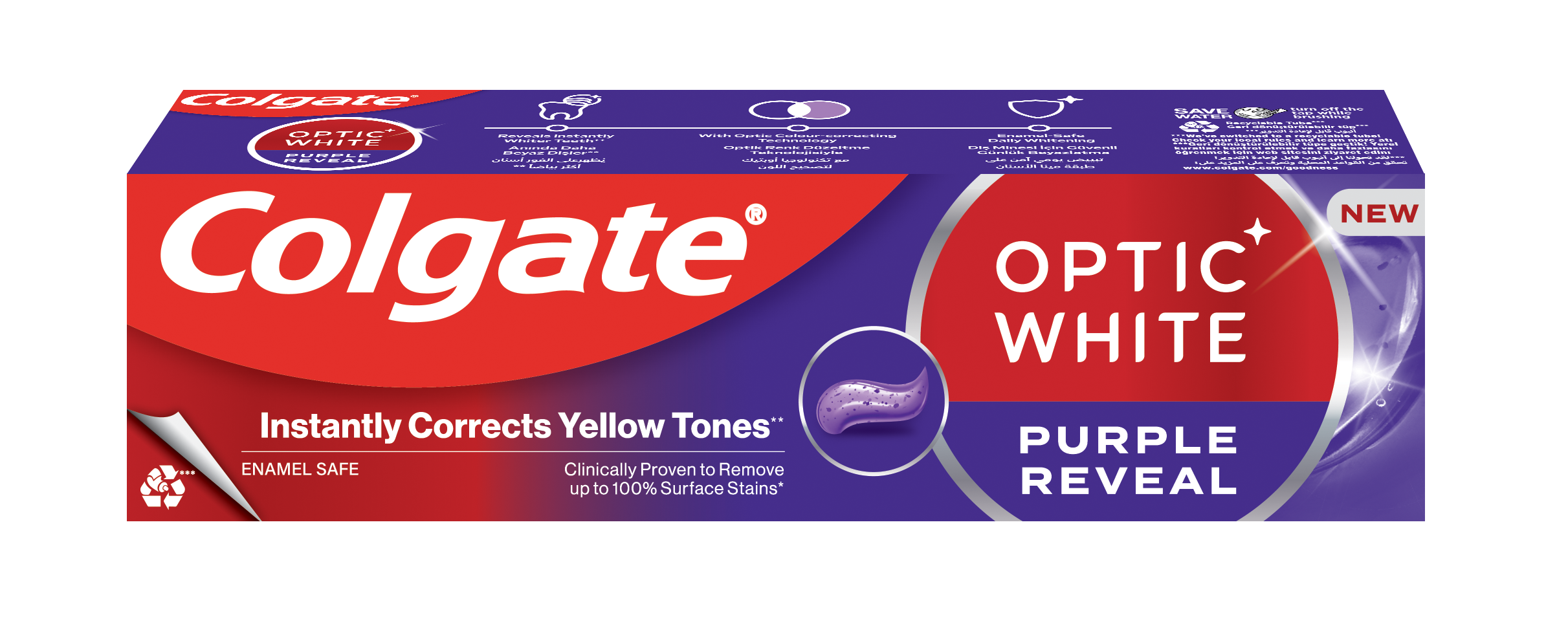 Colgate Optic White Purple Reveal Whitening Toothpaste 75ml - Spinneys UAE