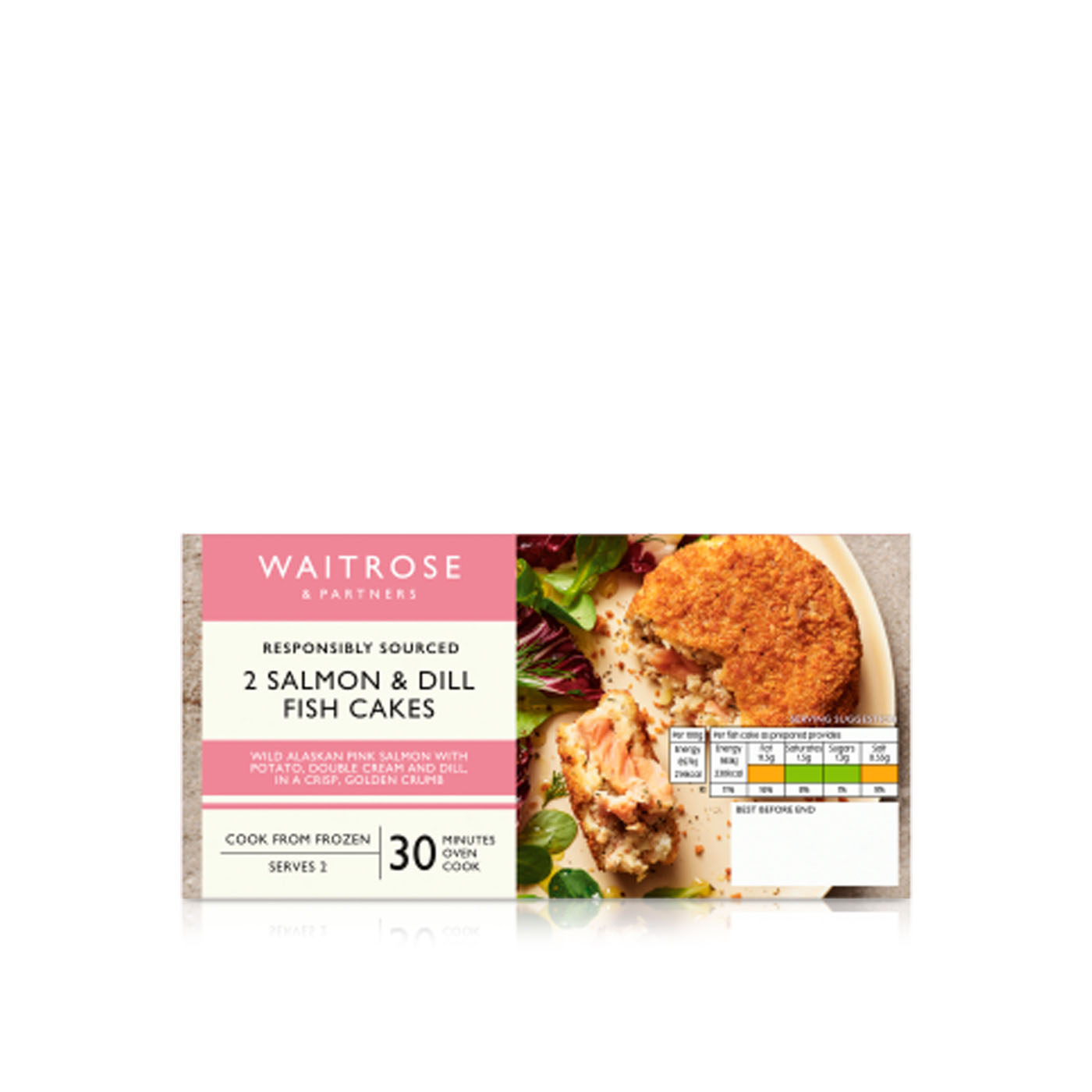 Waitrose Frozen Alaskan Salmon And Dill X 2 230G - Spinneys UAE