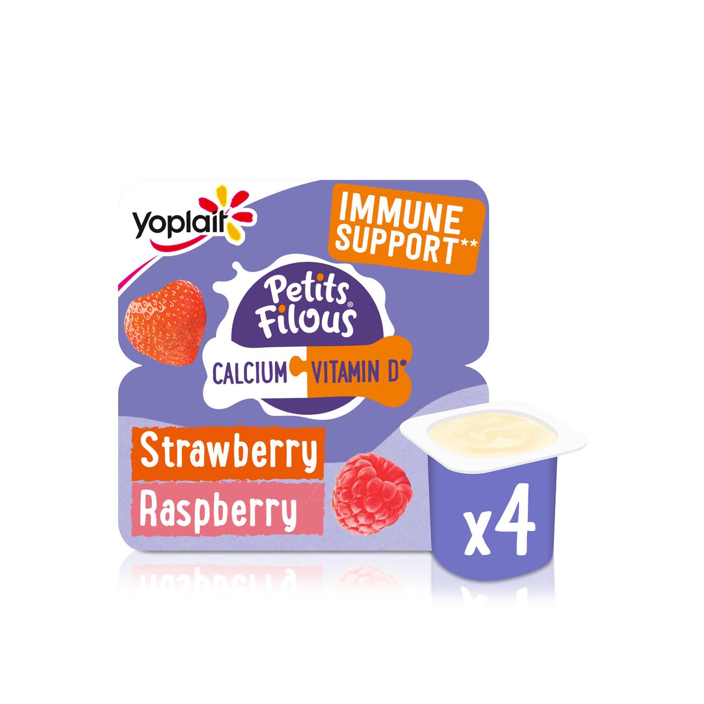 Petits Filous Strawberry and Raspberry Fromage Frais 85g x 4 - Spinneys UAE