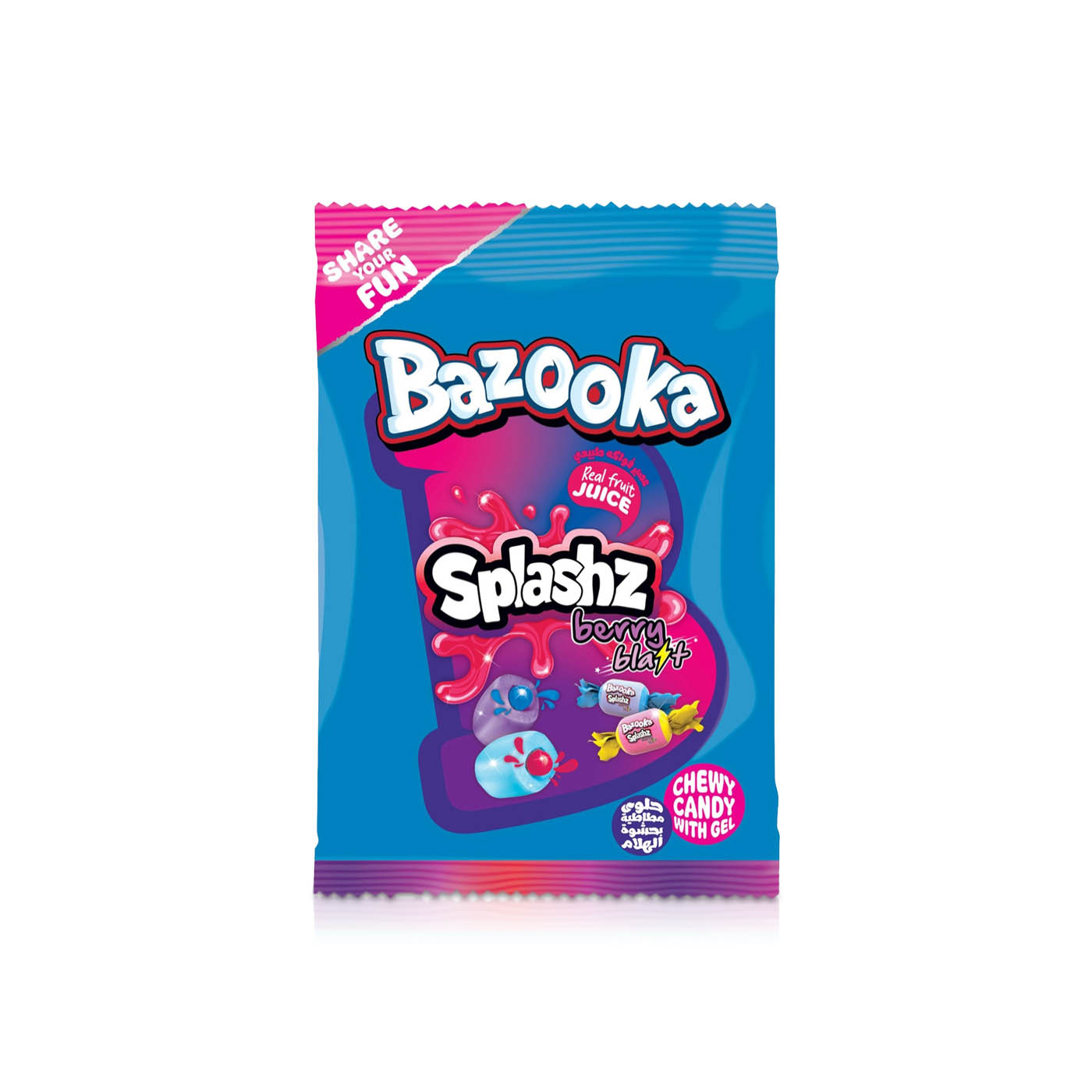Bazooka Splashz Berry Blast Chewy Candy 120g - Spinneys UAE
