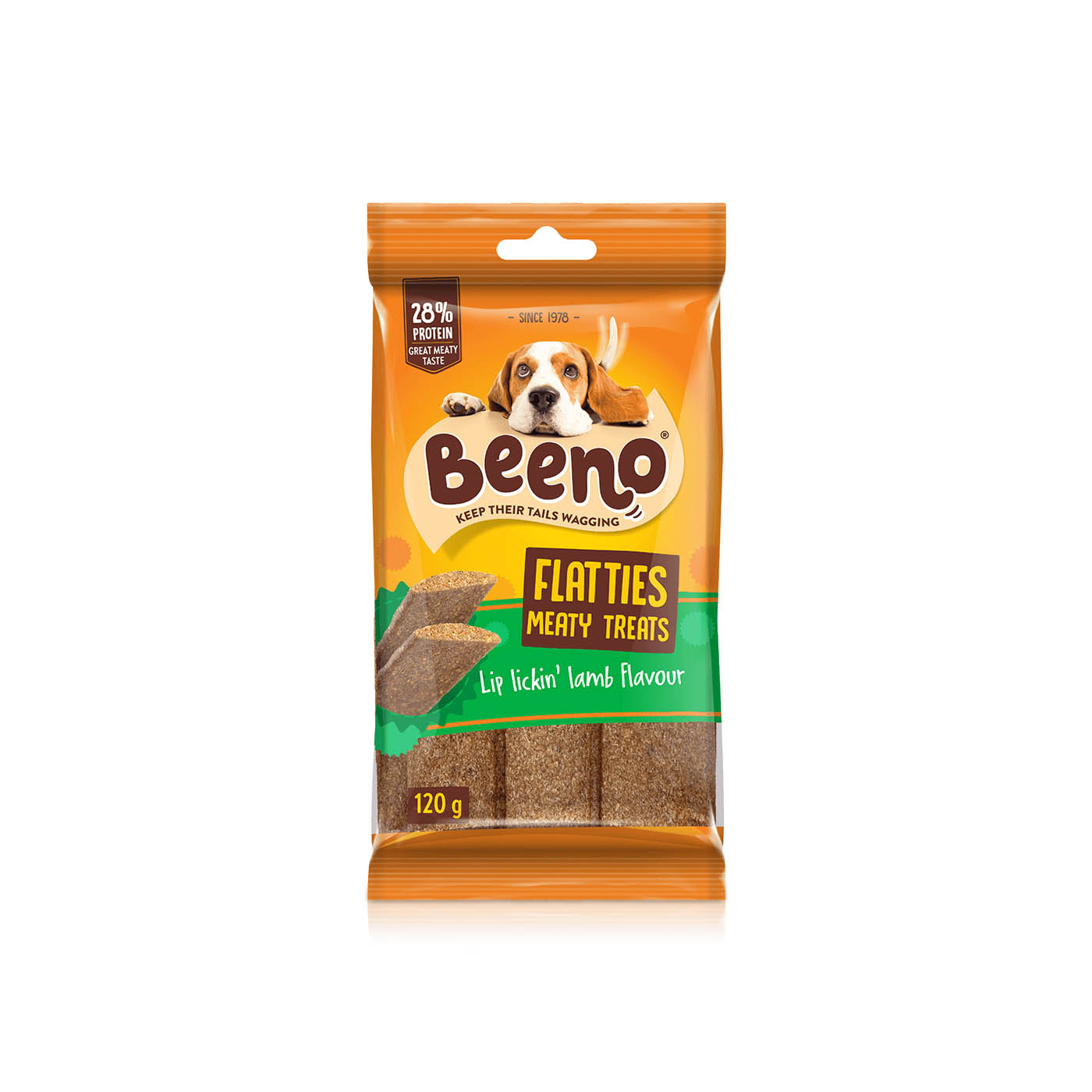 Beeno Lip Lickin' Lamb Flavour Flatties Meaty Dog Treats 120g - Spinneys UAE