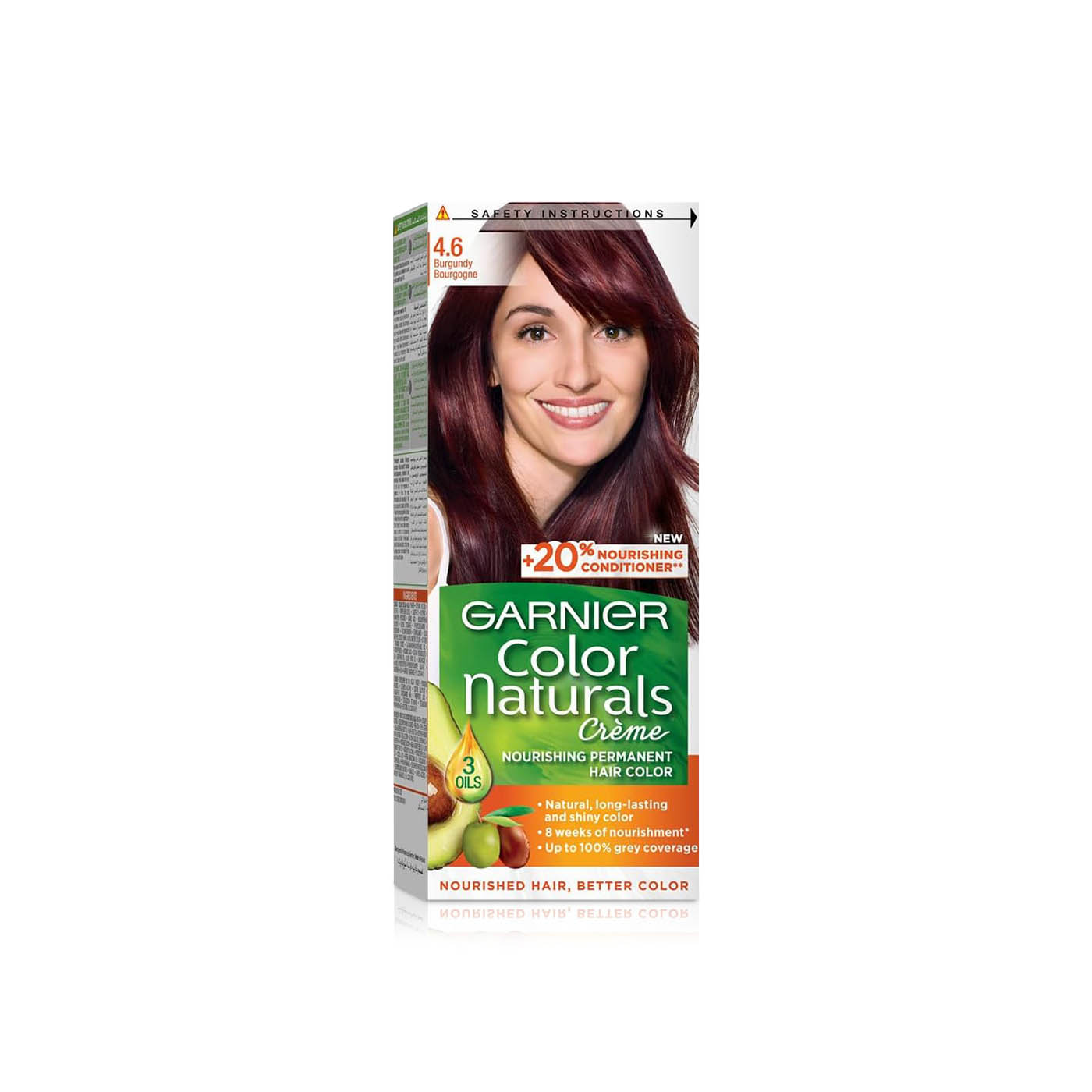 Garnier Colour Naturals Cream 4.6 Burgundy Permanent Hair Dye ...