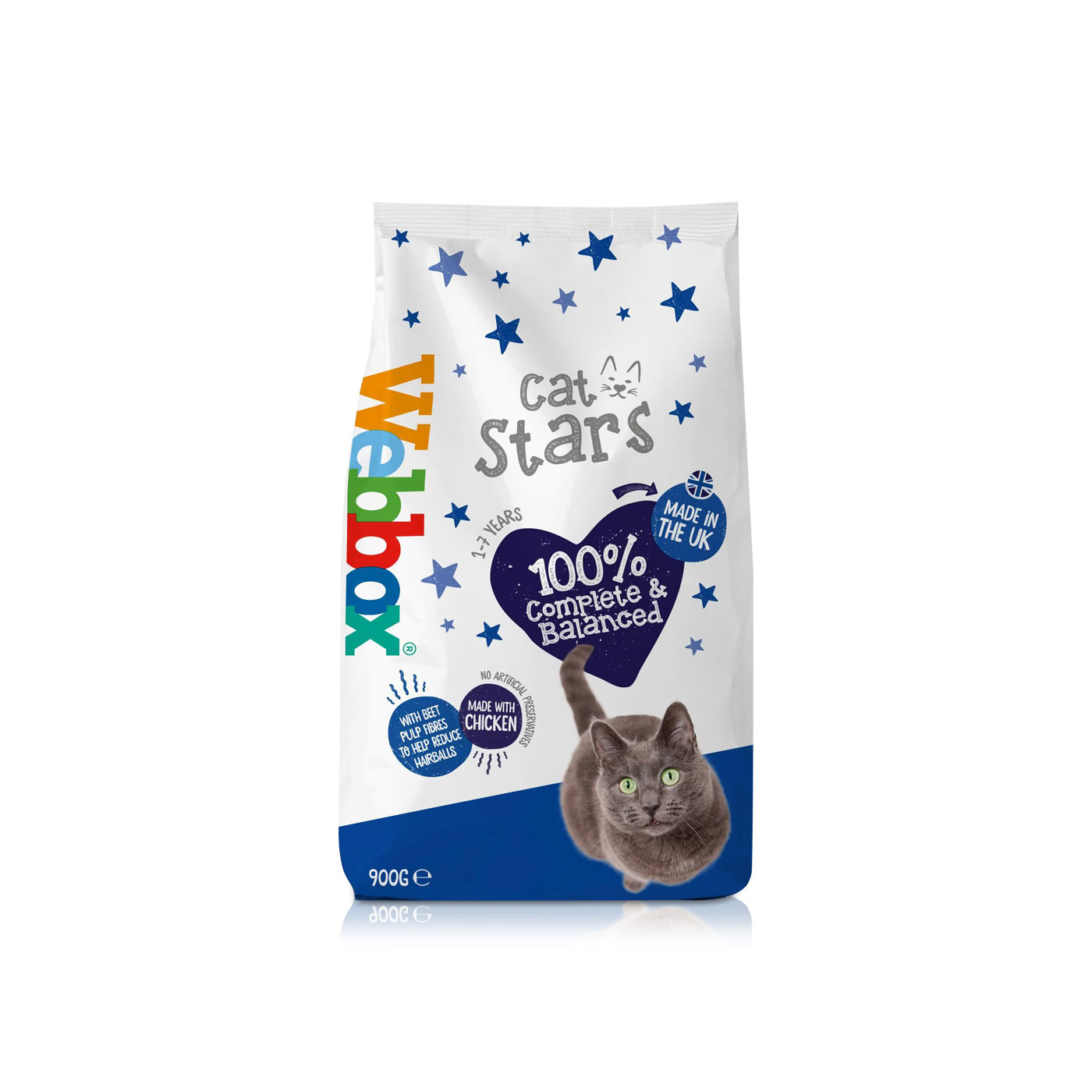Webbox Chicken Flavoured Stars Cat Food 900g - Spinneys UAE
