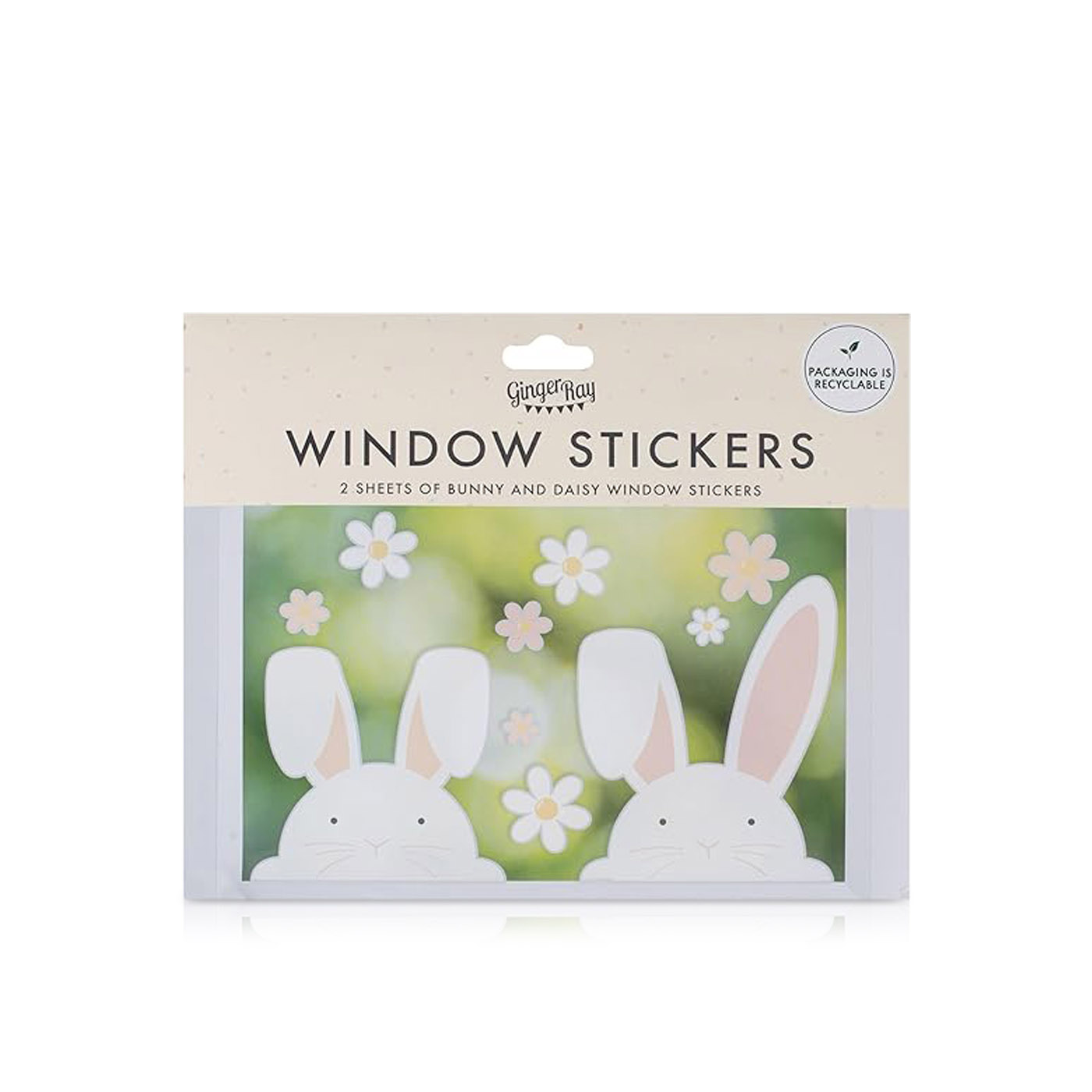 Ginger Ray Peeking Bunny Window Stickers x 2 - Spinneys UAE