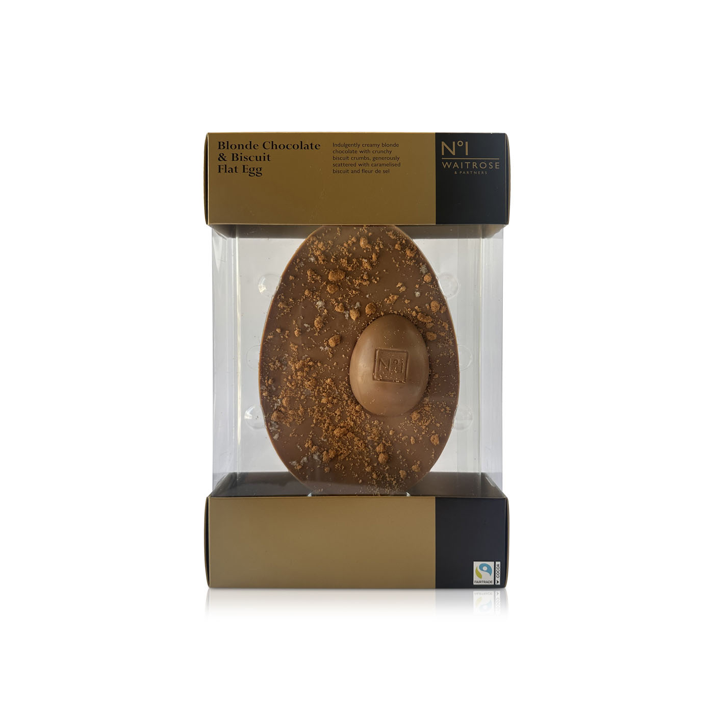 Waitrose No.1 Blonde Chocolate & Biscuit Flat Easter Egg 178g ...