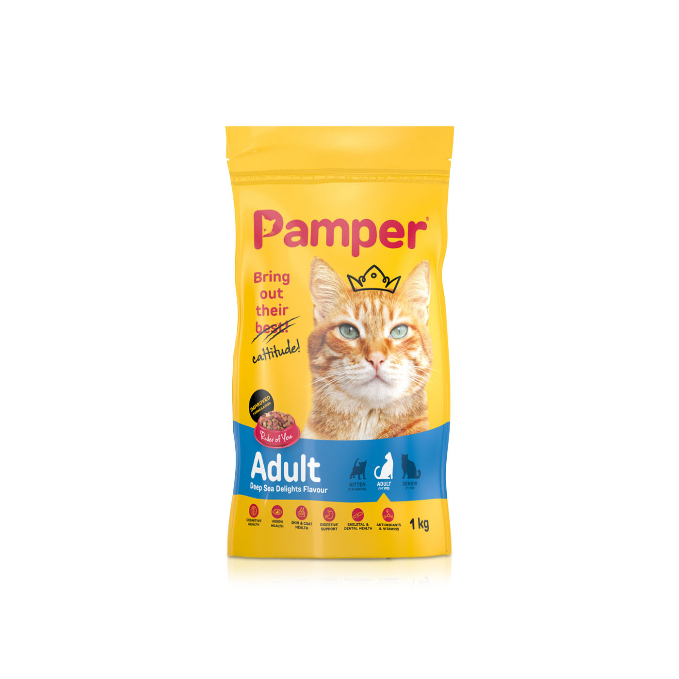 Pamper Dry Cat Food Deep Sea Delights 1kg - Spinneys United Arab Emirates