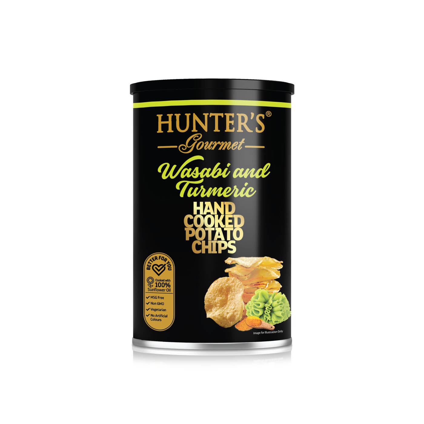 Hunter's Gourmet Wasabi & Turmeric Hand Cooked Potato Chips 150g ...