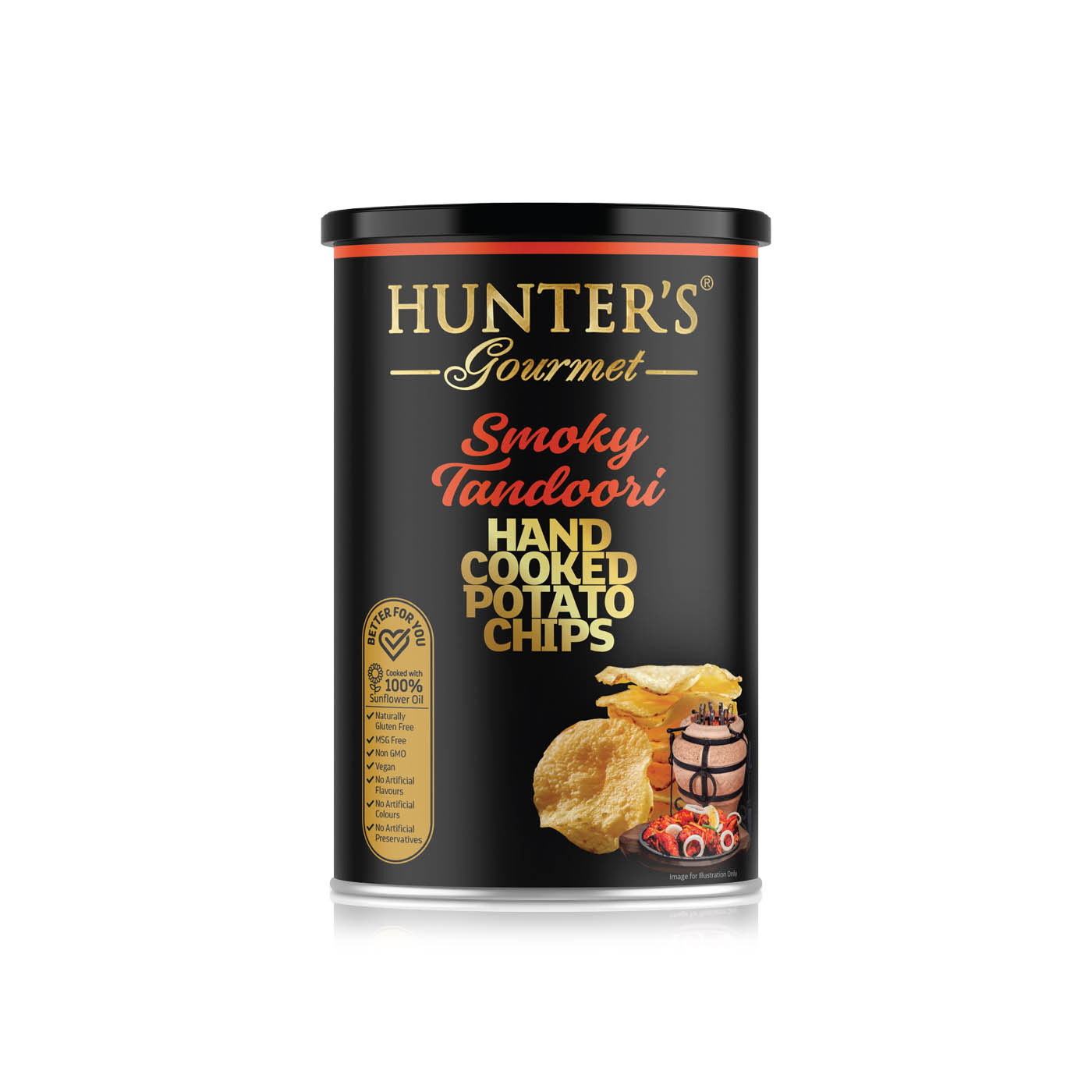 Hunter's Gourmet Smoky Tandoori Hand Cooked Potato Chips 150g ...