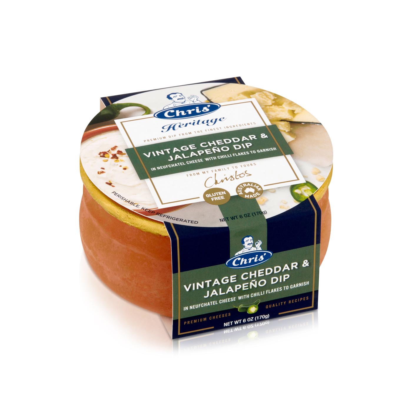 Chris' Dips Cheddar And Jalapeno 170g - Spinneys UAE