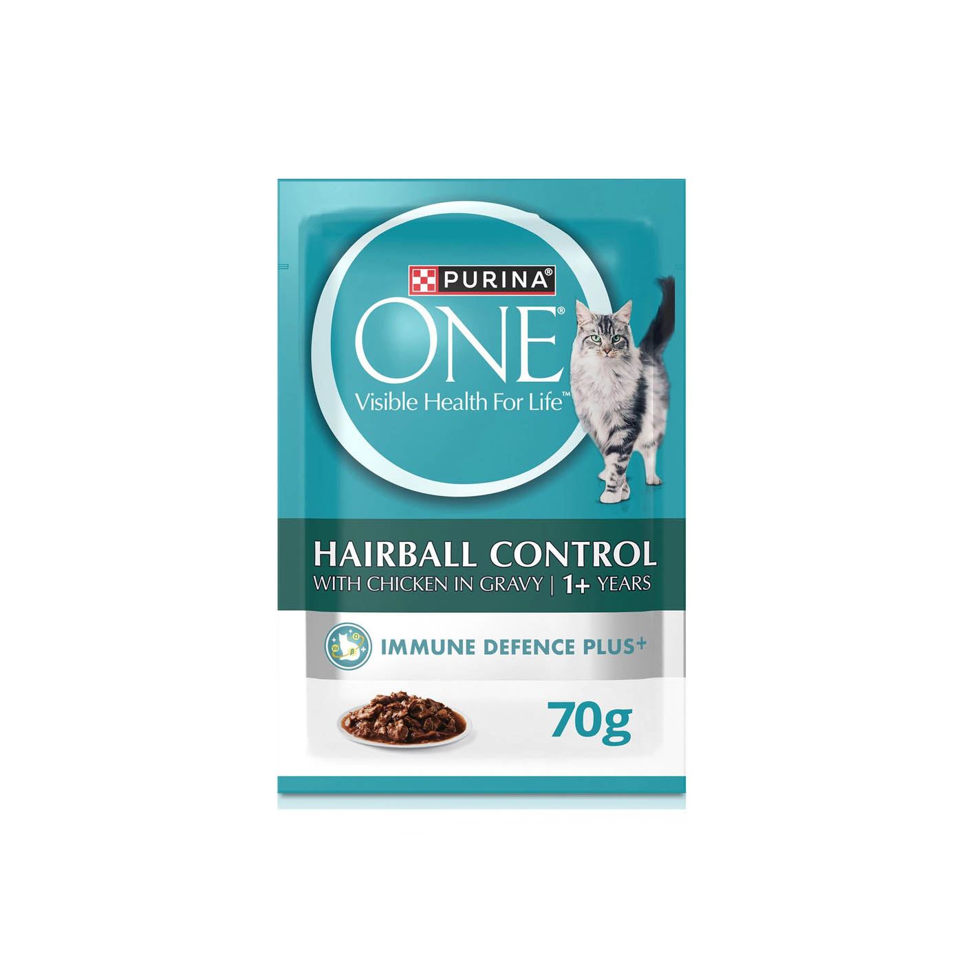 Purina One Hairball Control Cat Food with Chicken in Gravy 70g ...
