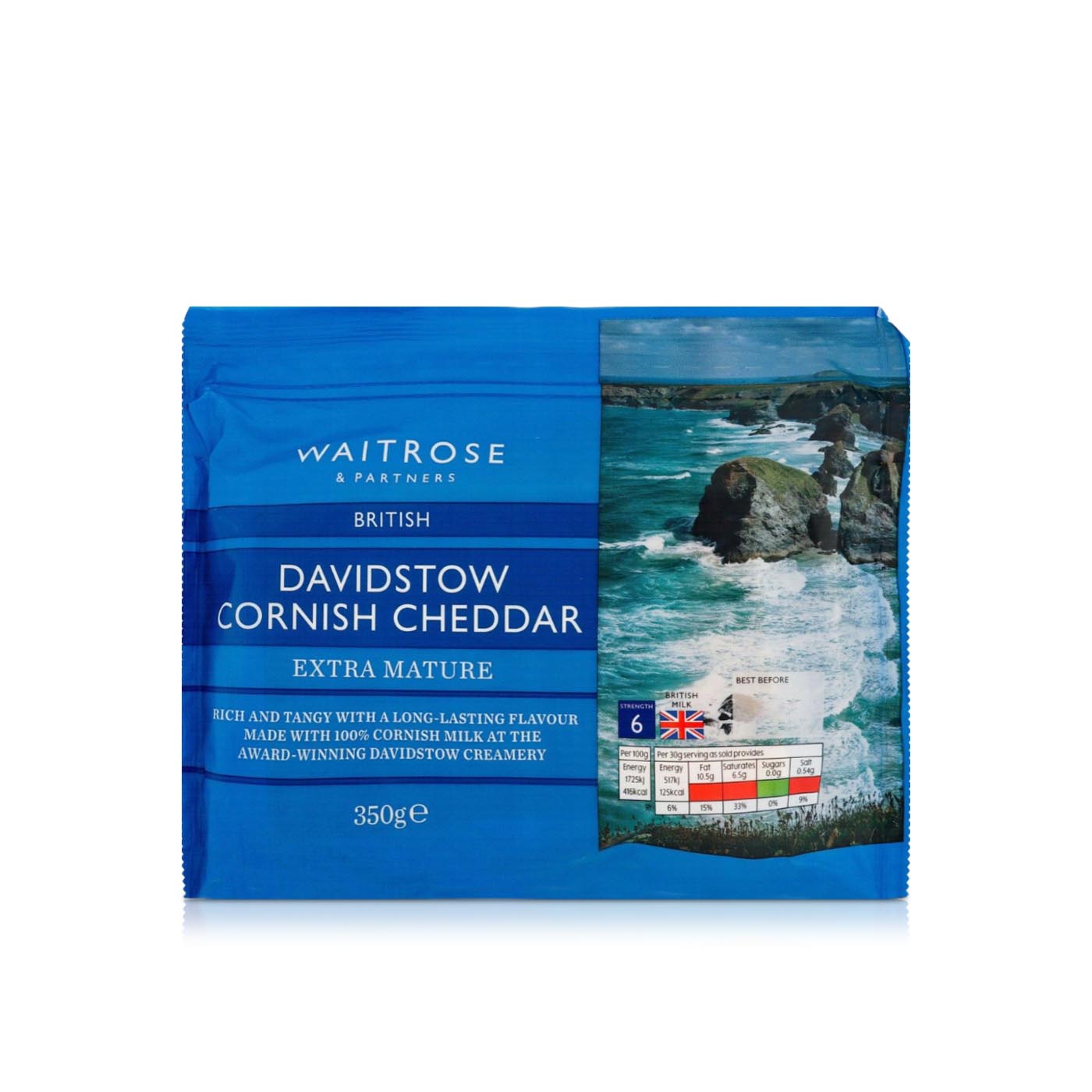 Waitrose Davidstow Cornish Cheddar Extra Mature Strength 6 350g - Spinneys UAE