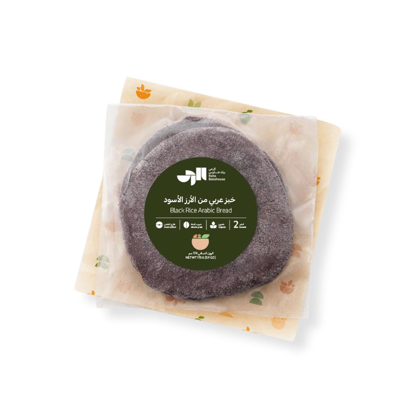 Raha Bakehouse Organic Black Rice Arabic Bread 85g x 2 - Spinneys ...