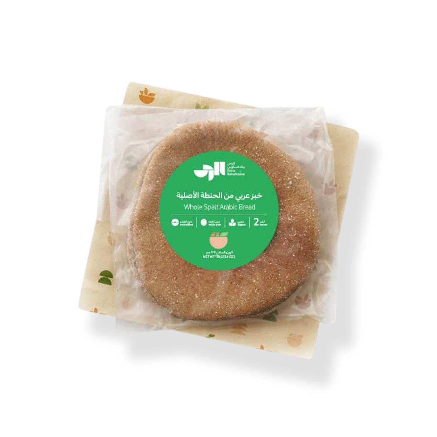 Raha Bakehouse Organic Whole Spelt Arabic Bread 85g x 2 - Spinneys ...