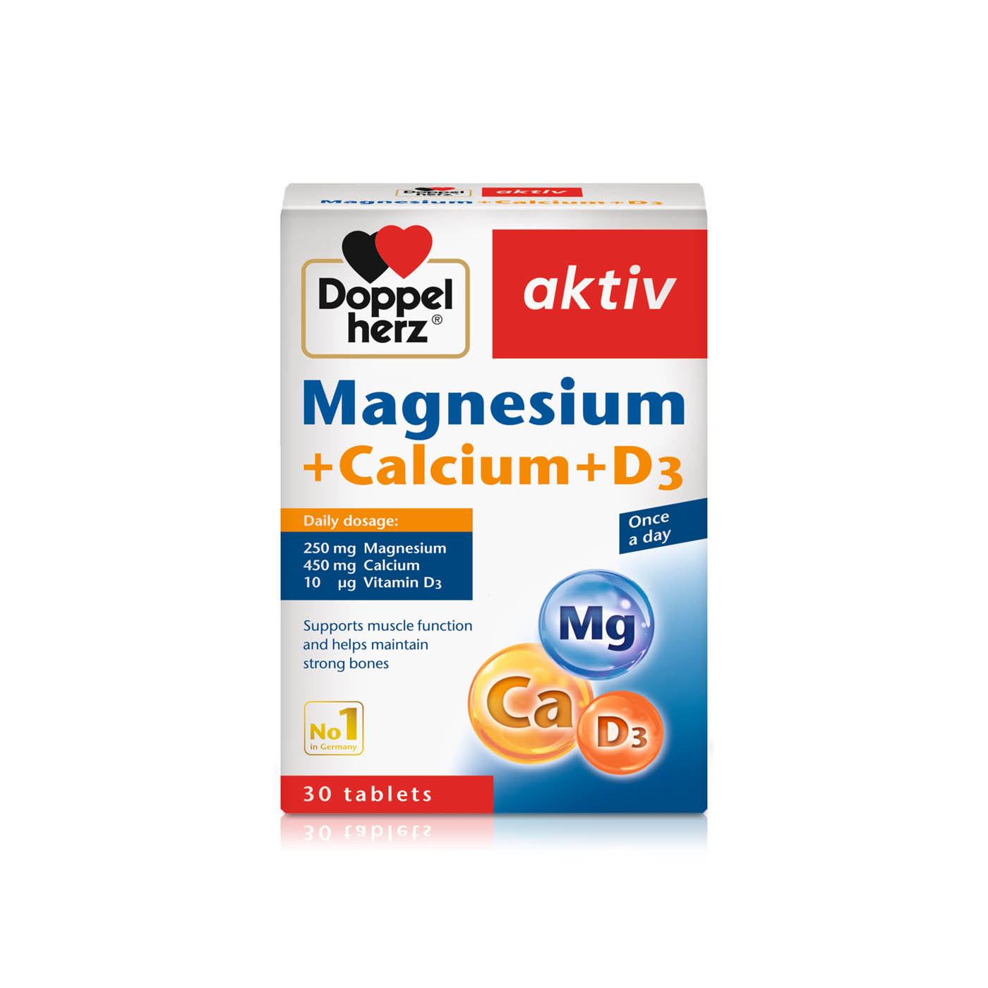 Doppelherz Magnesium Calcium Vitamin D3 One a Day Tablets x 30 ...