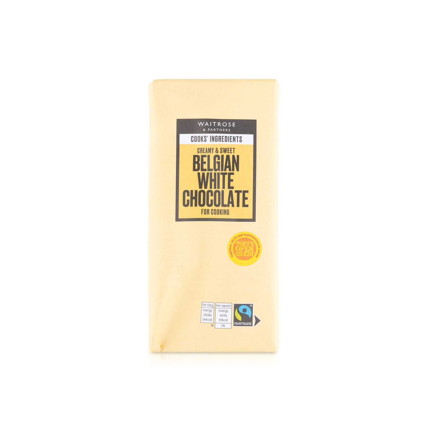 Waitrose Cooks' Ingredients Belgian White Chocolate for Cooking 180g ...
