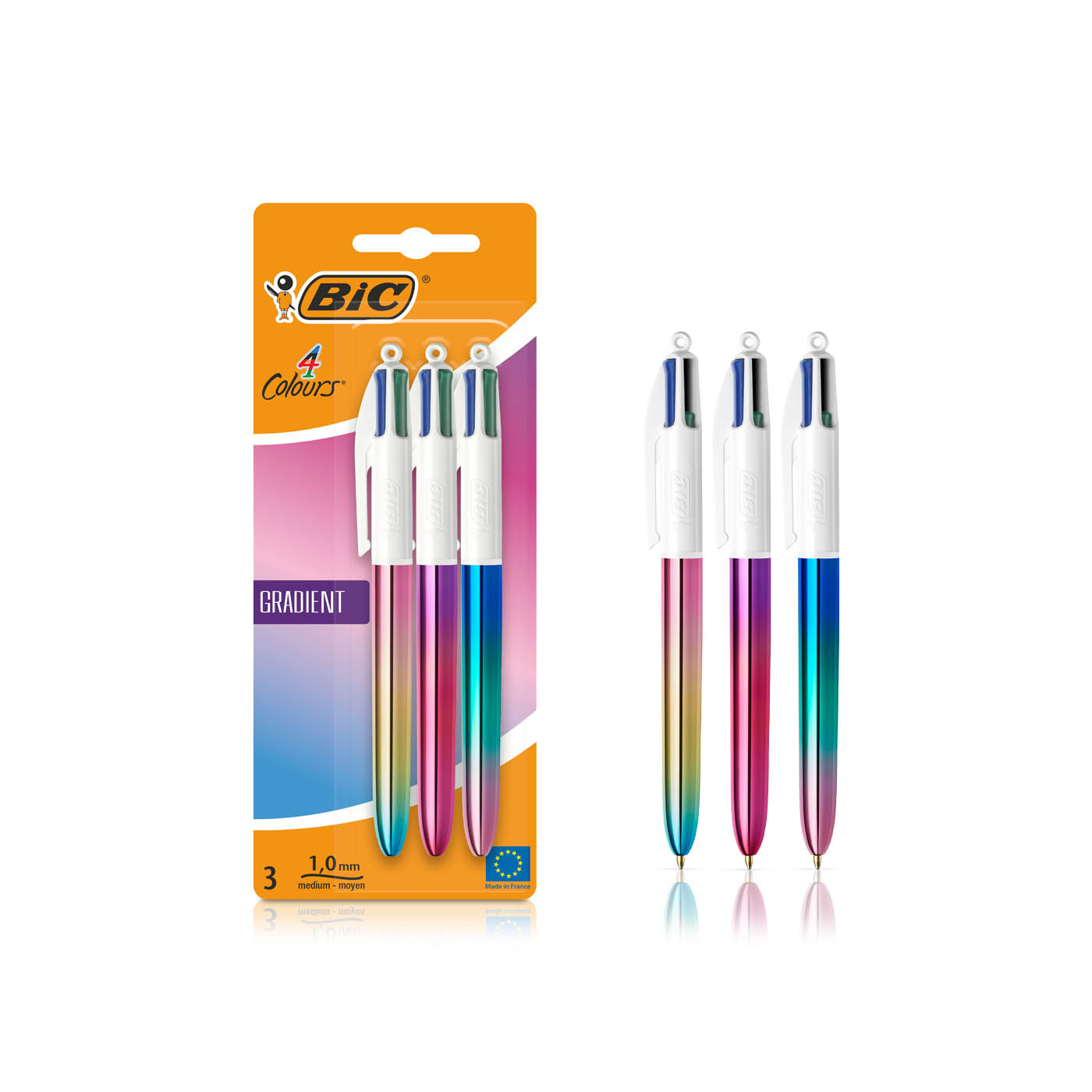 Bic Ball Pen 4 Colors Gradient Shine x 3 - Spinneys United Arab Emirates