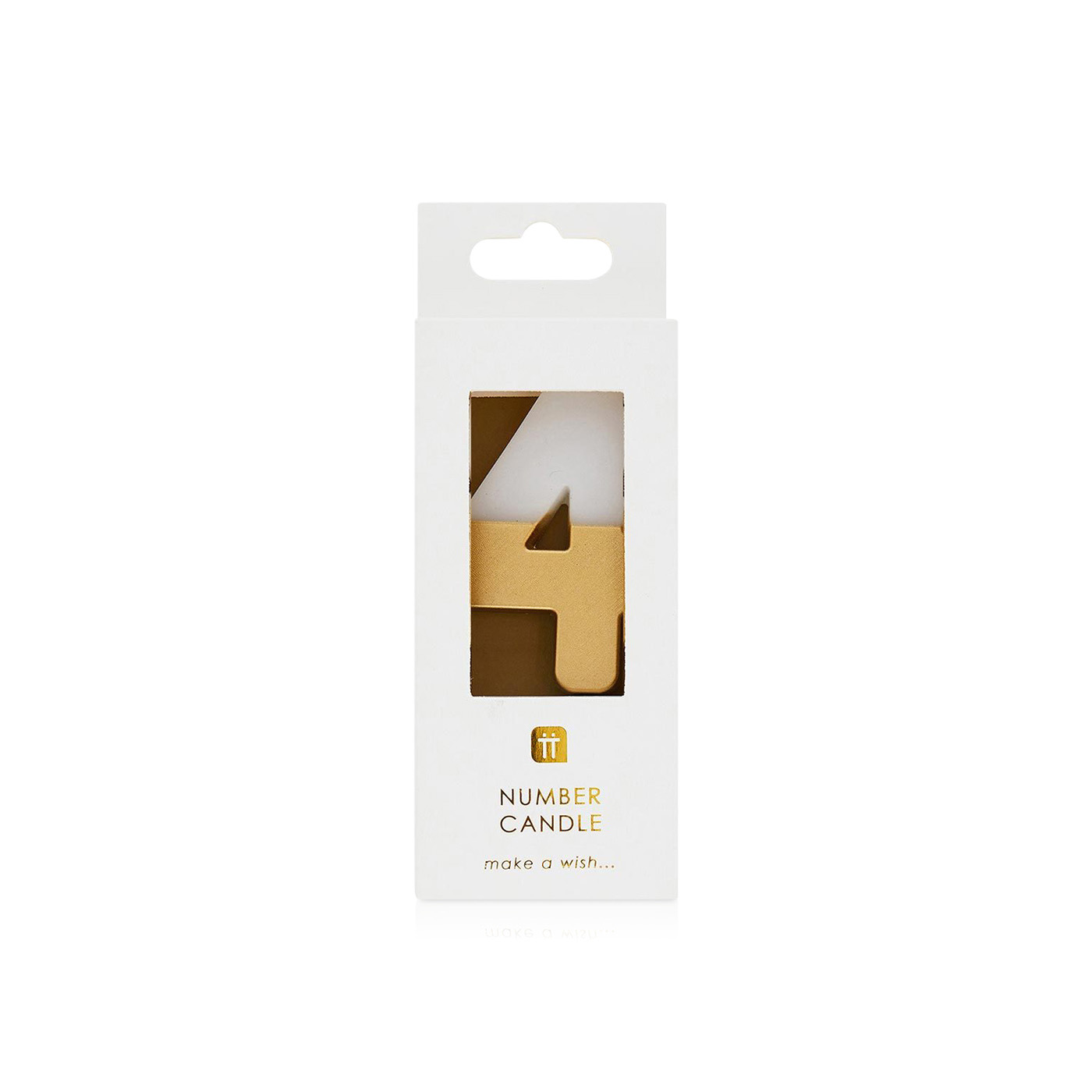 Talking Tables Candle Number 4 White Gold - Spinneys United Arab Emirates