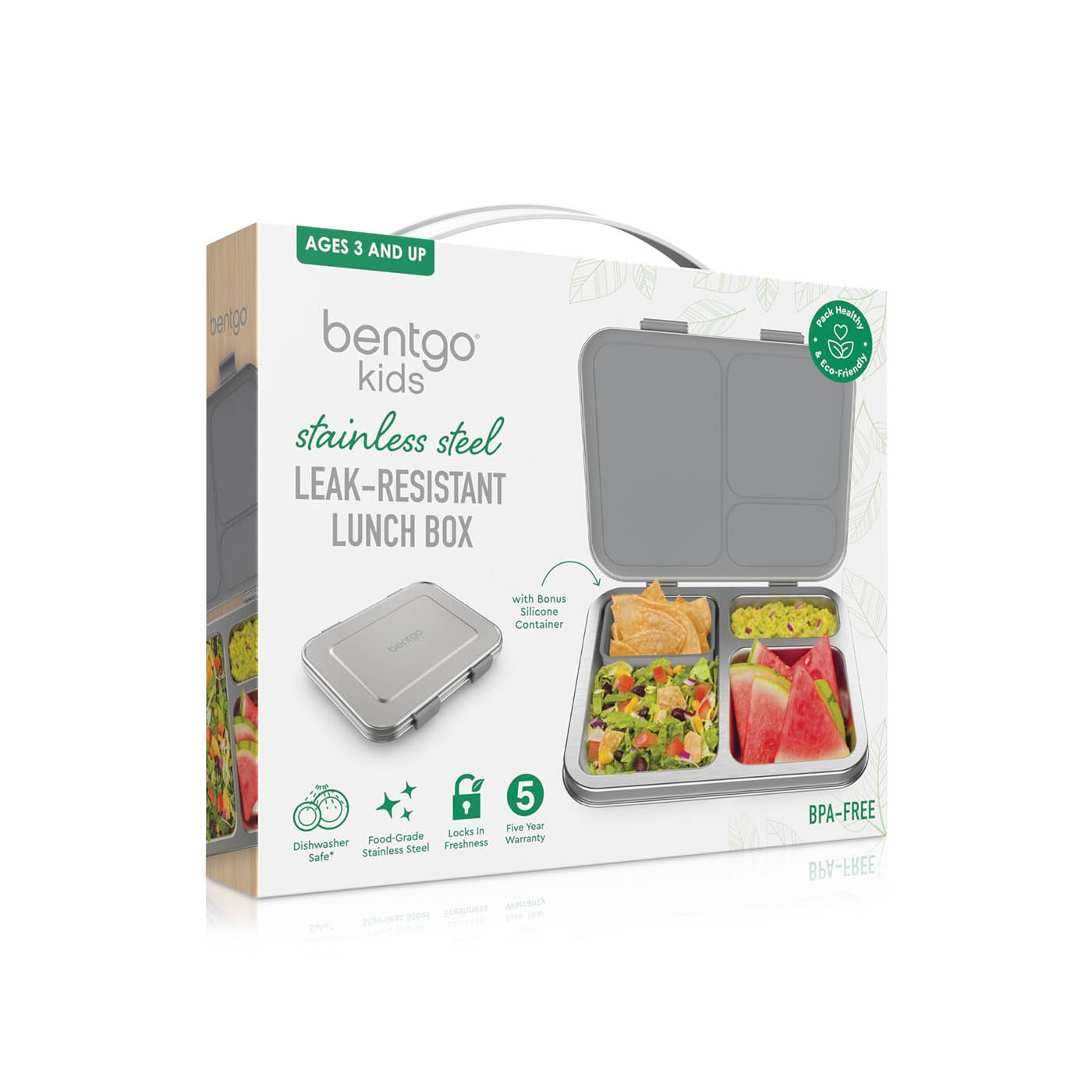 Bentgo Lunchbox Kids Stainless Steel Silver - Spinneys UAE