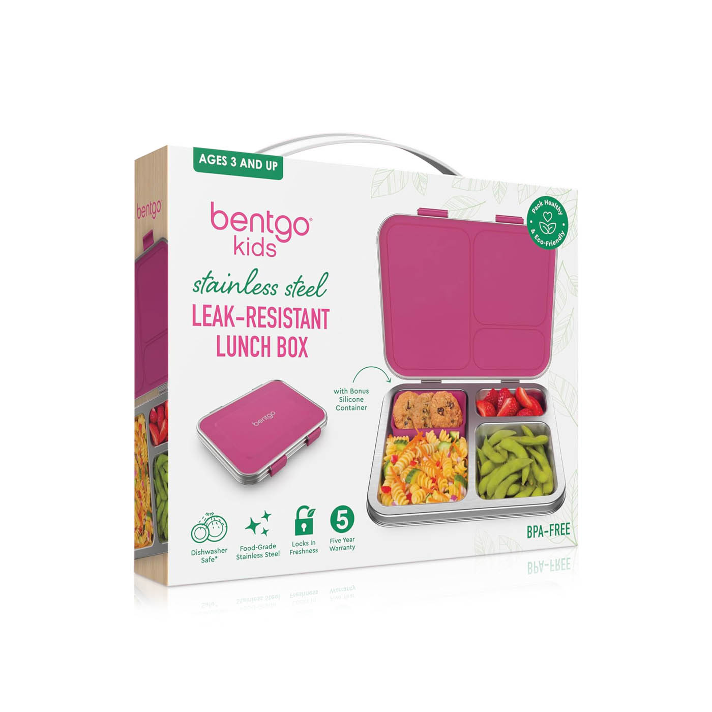 Bentgo Lunchbox Kids Stainless Steel Fushia - Spinneys UAE