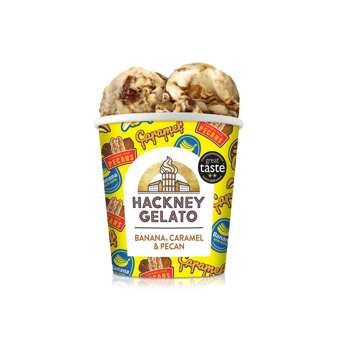 Hackney Gelato Banana Caramel and Pecan 460ml - Spinneys UAE