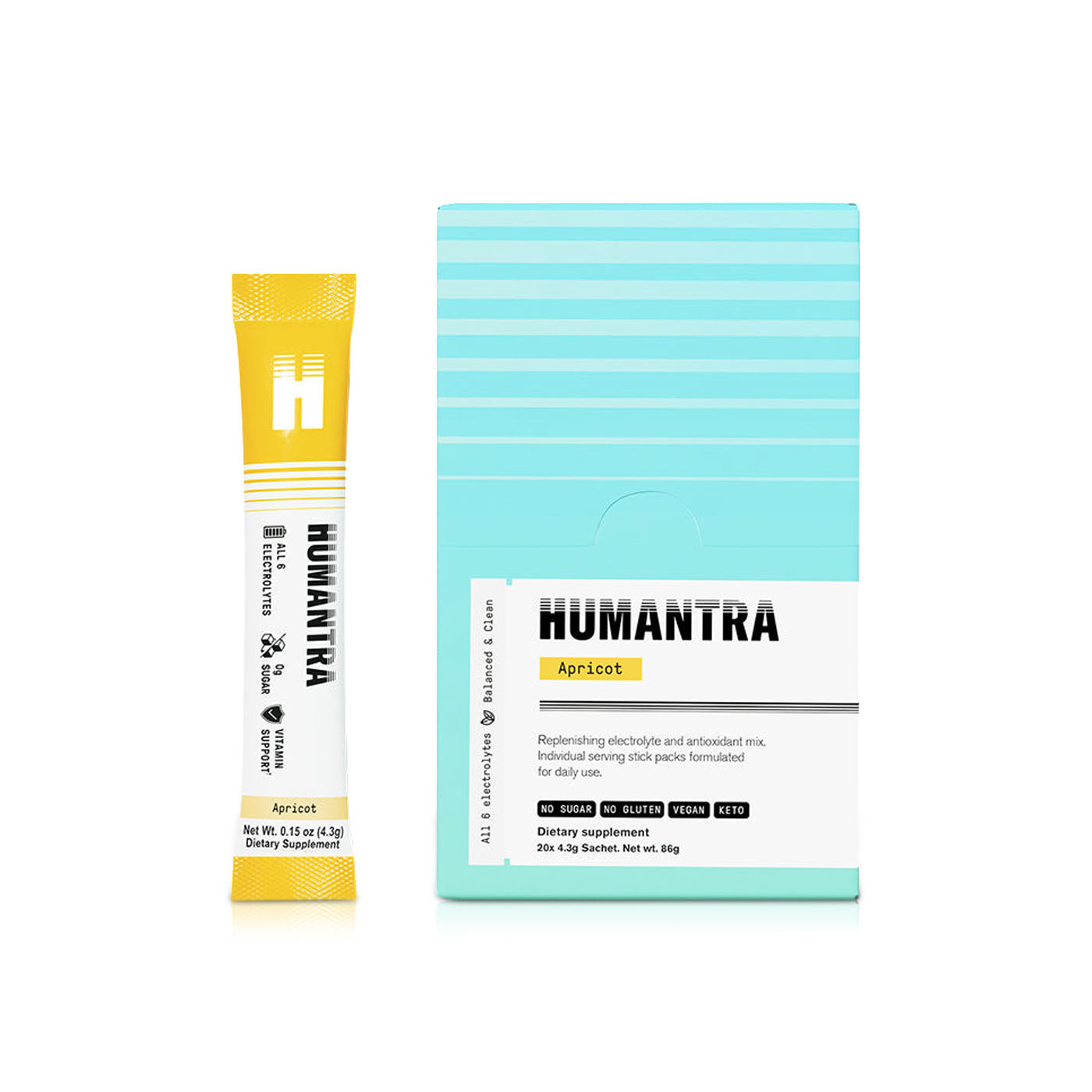 Humantra Apricot Electrolyte Supplement 20 Sticks - Spinneys UAE