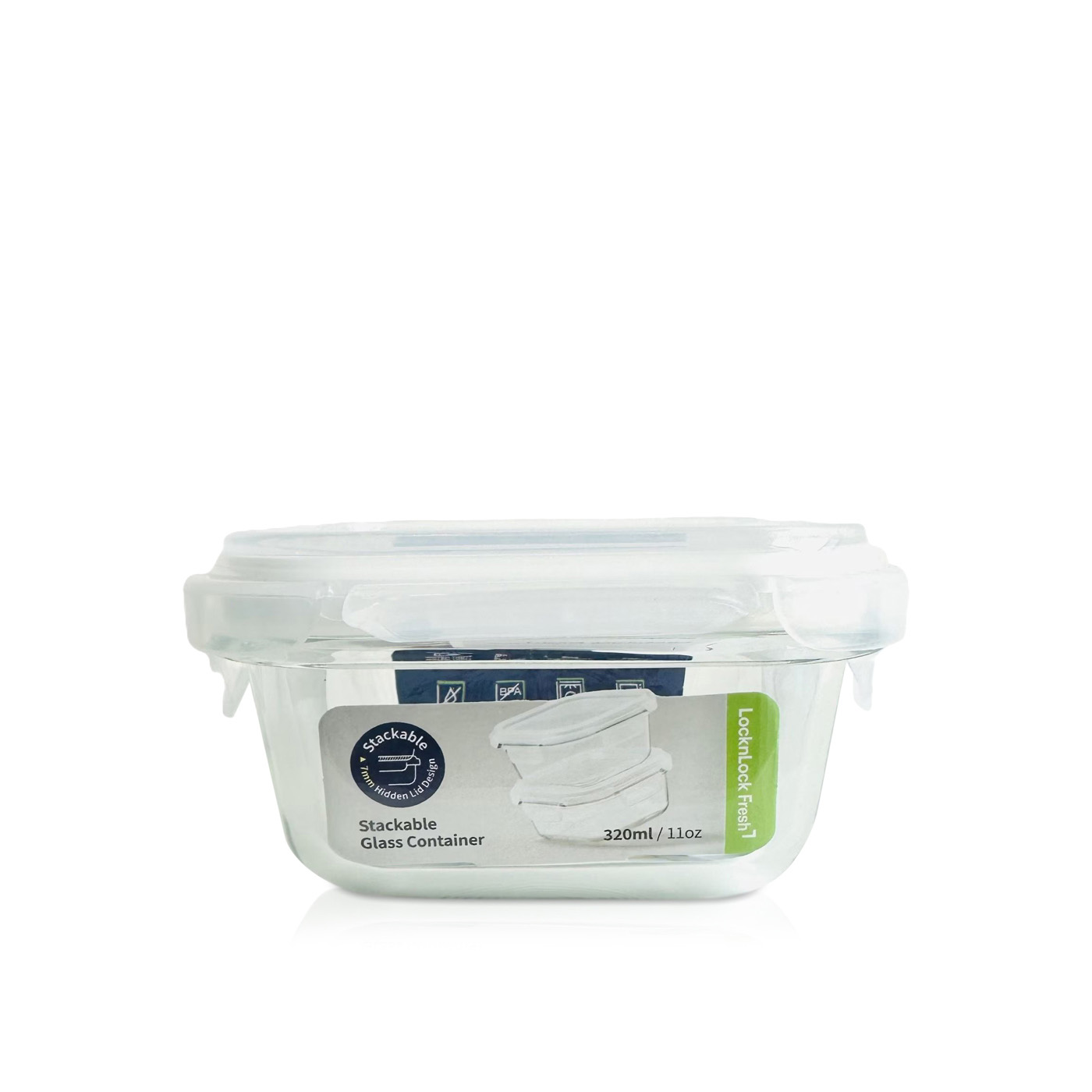 Lock & Lock Limited Edition Sqaure Glass Storage Container 320ml ...