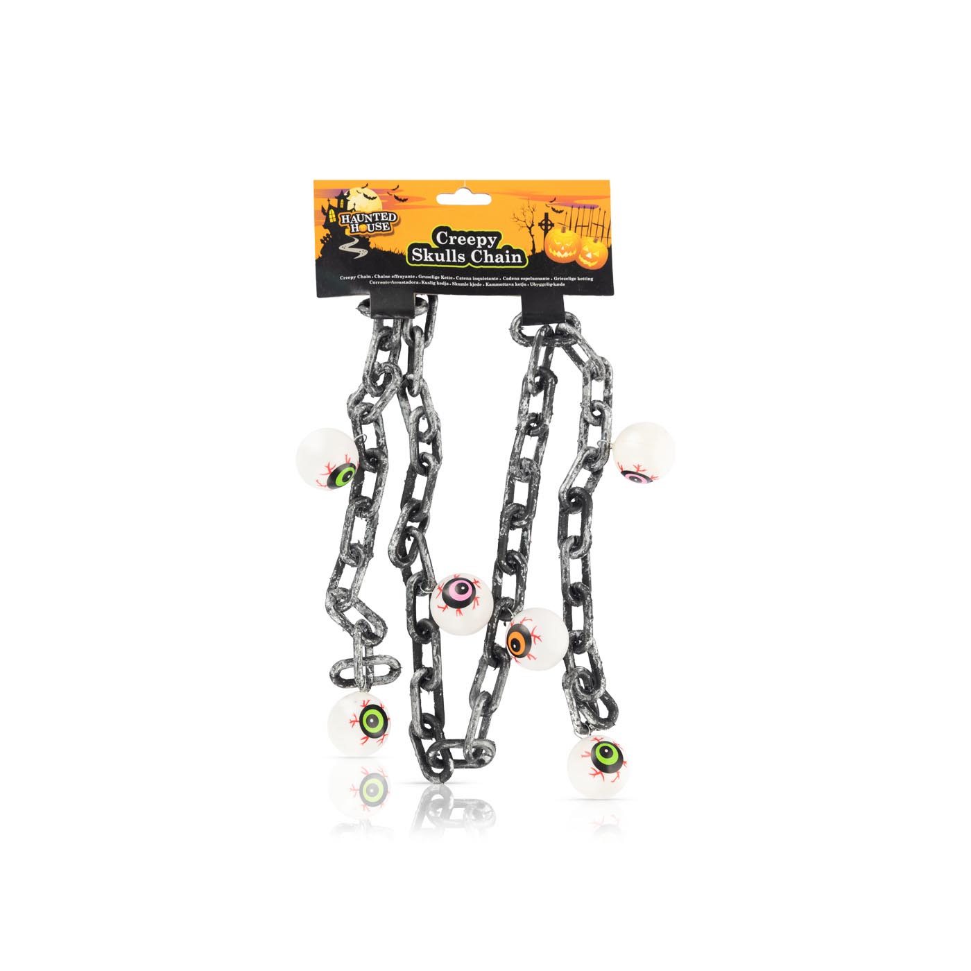 PMS Halloween Creepy Chain Link Skull with Eyeballs - Spinneys UAE