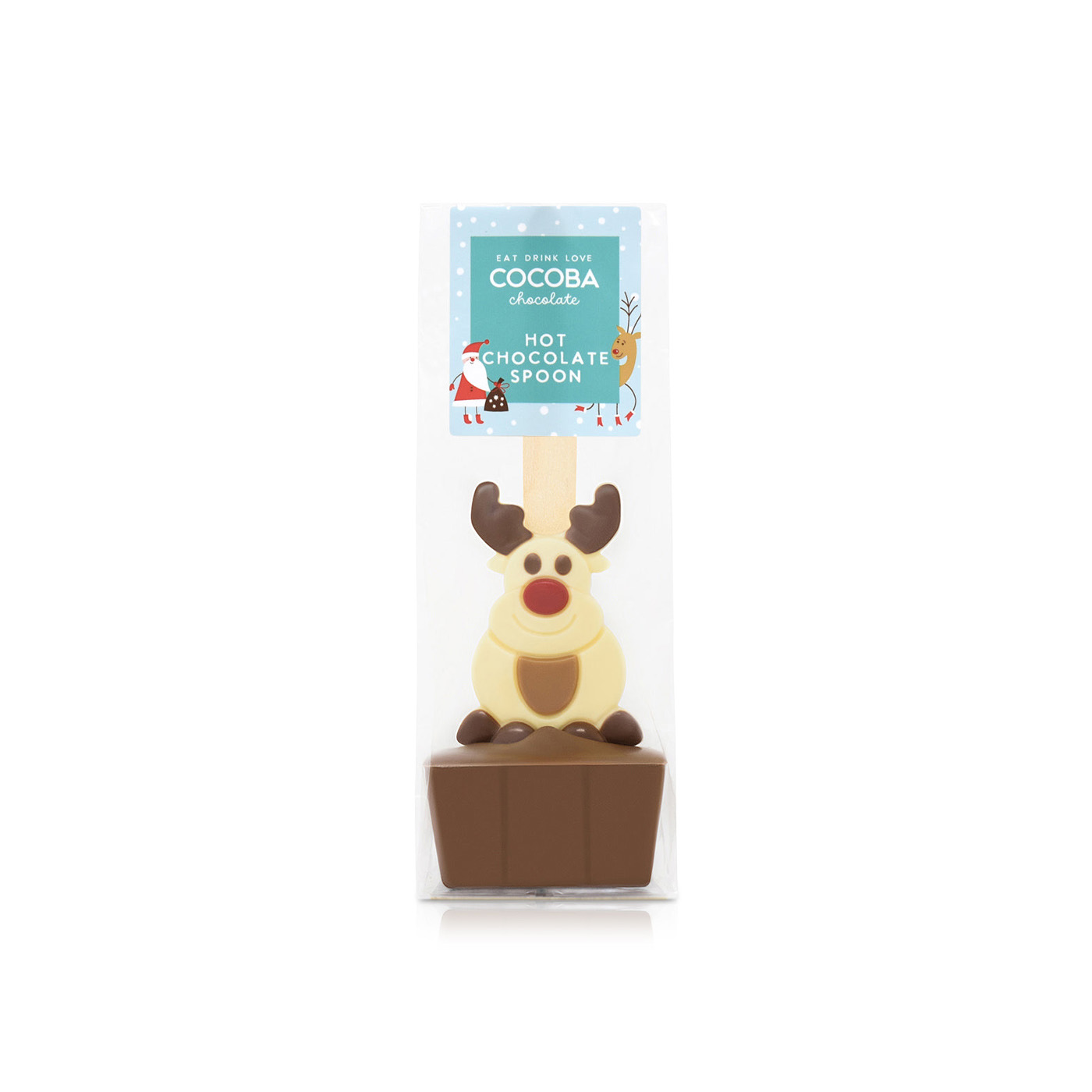 Cocoba Reindeer Hot Chocolate Spoon 50g