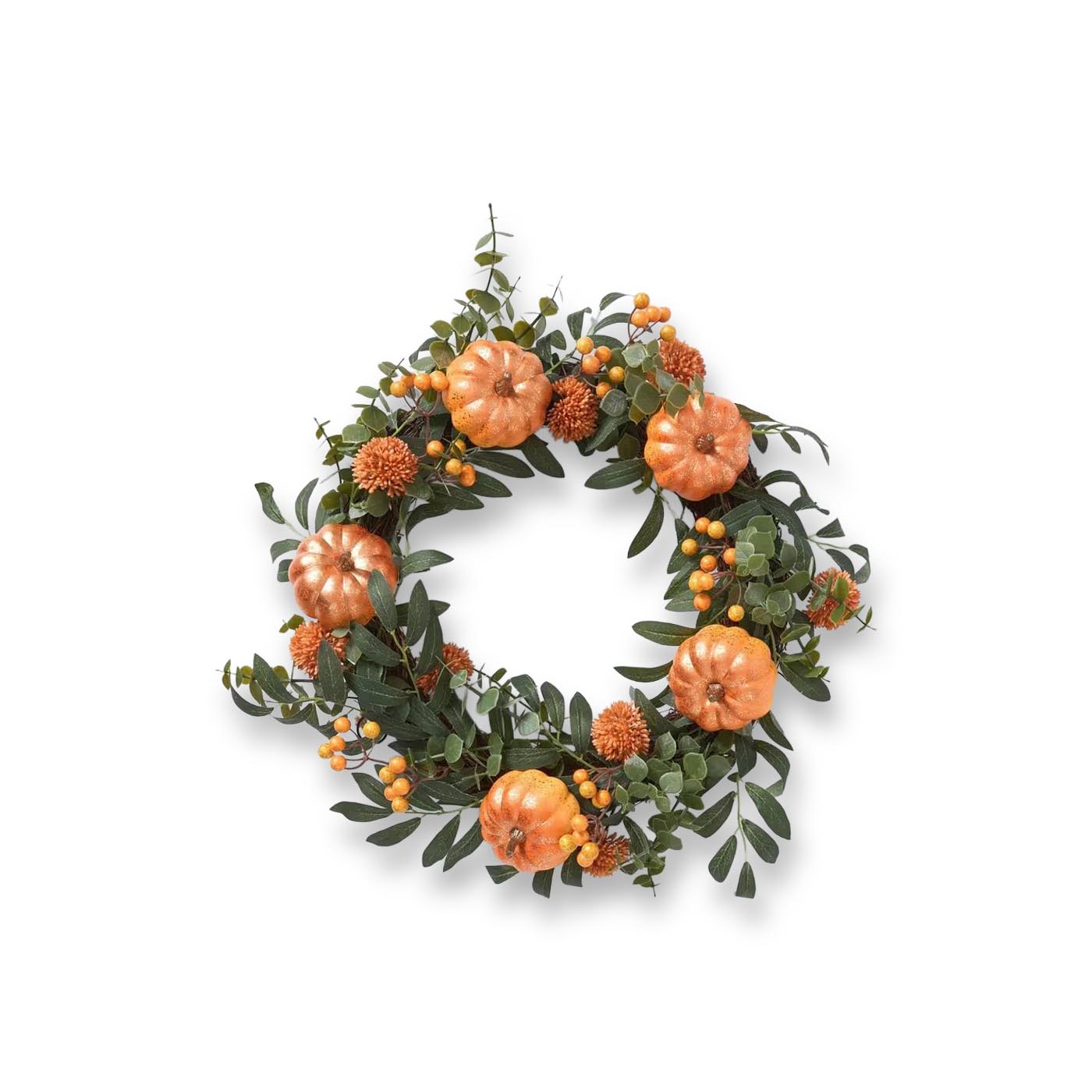 John Lewis Pumpkin & Berries Gold Wreath - Spinneys UAE