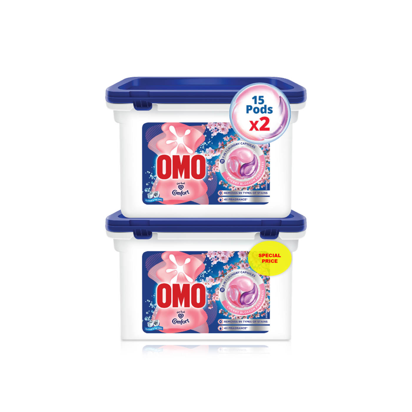 Omo 3-in-1 Cherry Blossom Laundry Capsules x 15 - Spinneys United Arab ...
