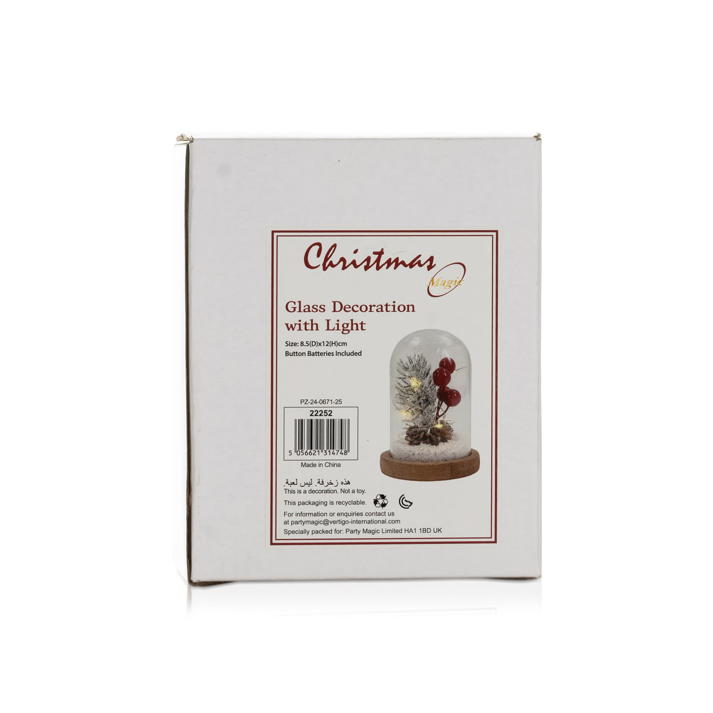 Christmas Magic Glass Decoration with Light