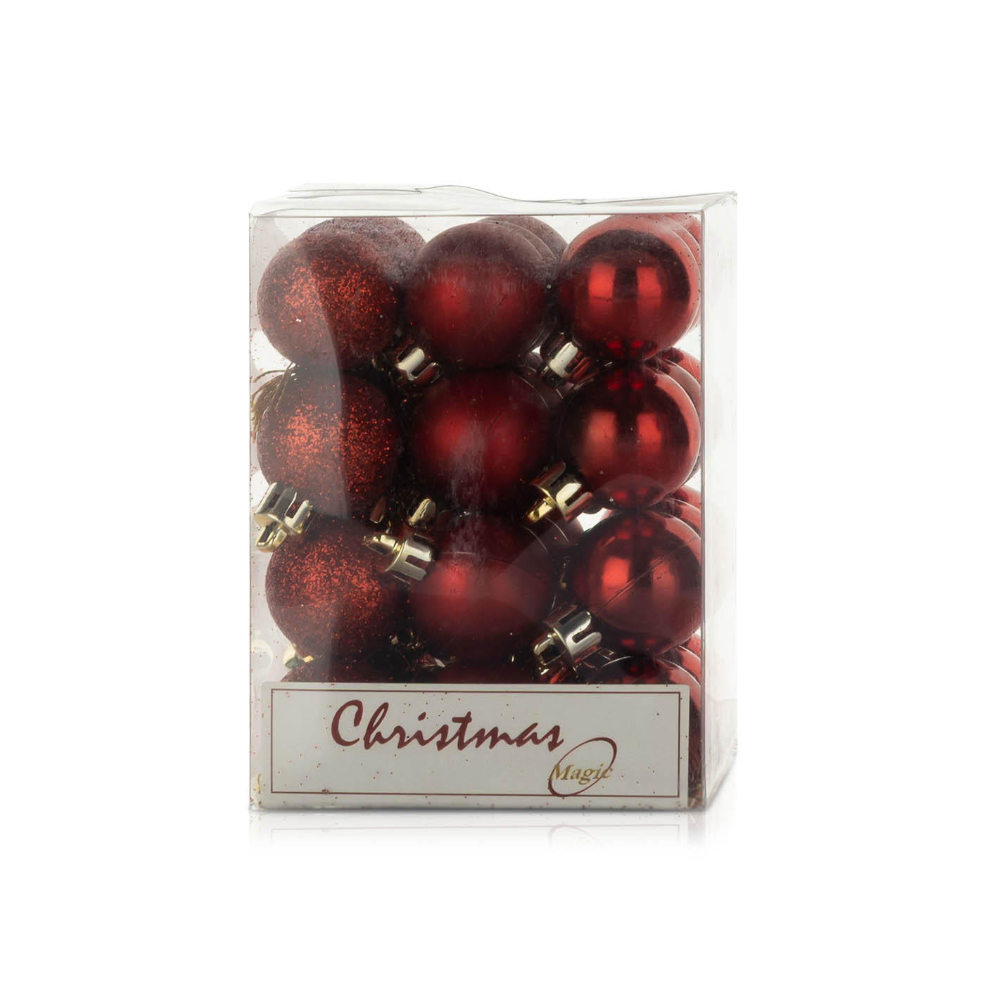 Christmas Magic Balls Shiny Matt Glitter 3cm x 36