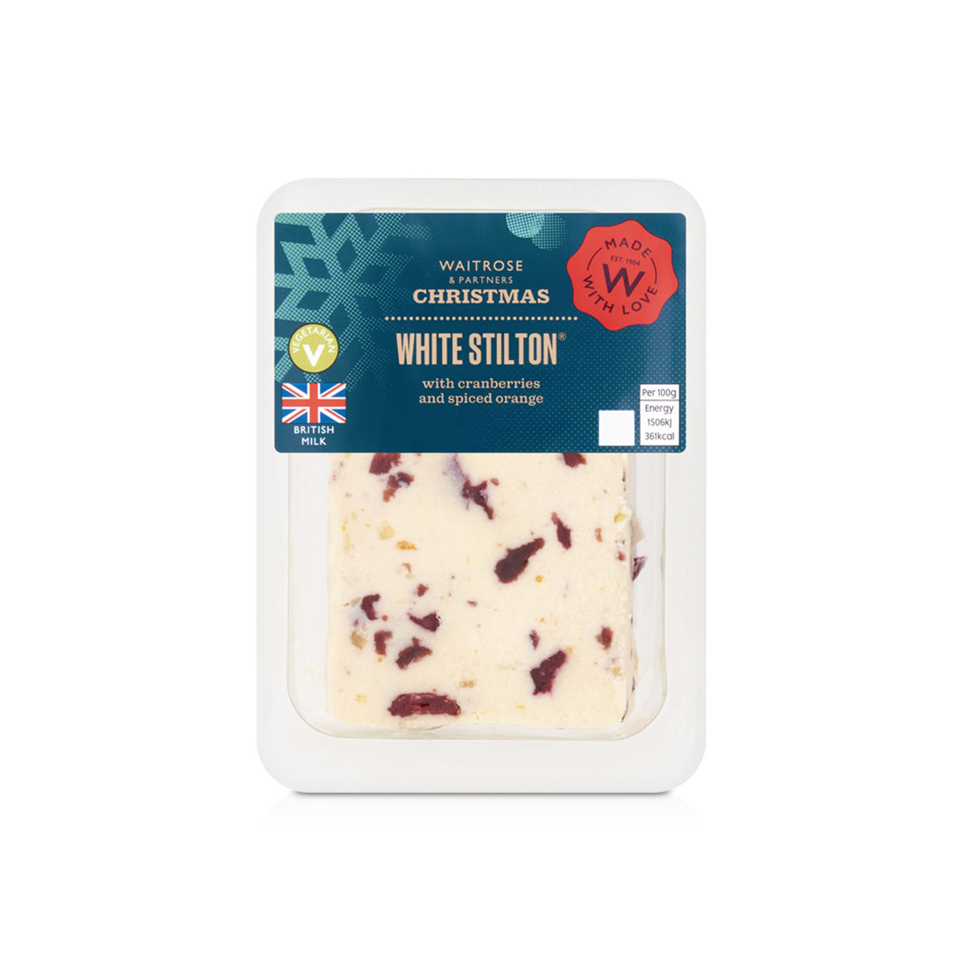 Waitrose White Stilton Cranberry & Orange 150g