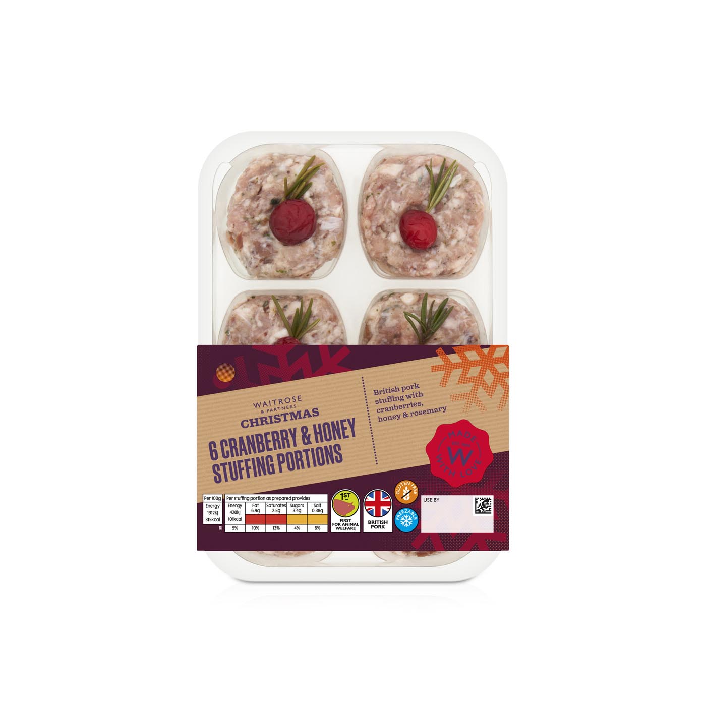 Waitrose Honey & Cranberry Stuffing Balls 228g