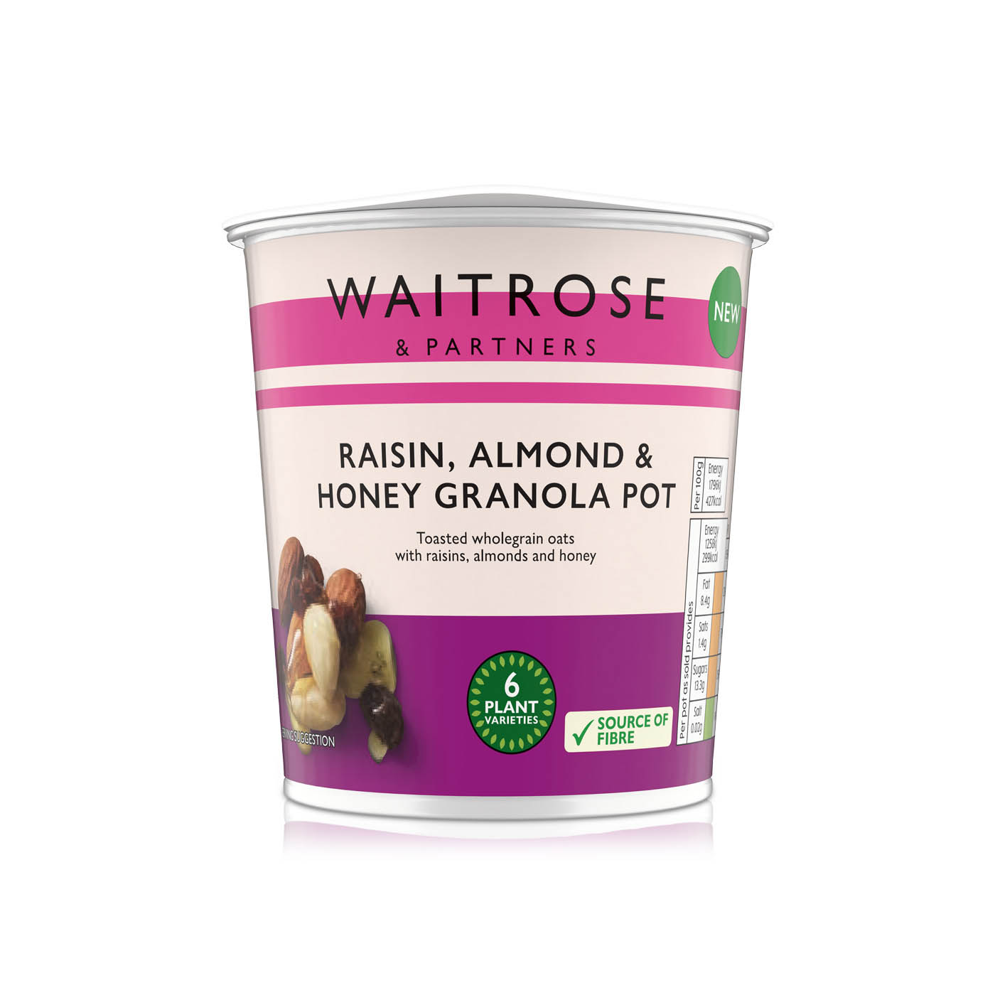 Waitrose Granola Pot Raisin Almond Honey 70g
