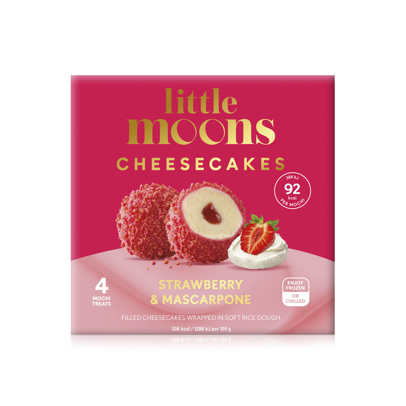 Little Moons Frozen Strawberry Mascarpone Cheesecake Mochi 120g ...