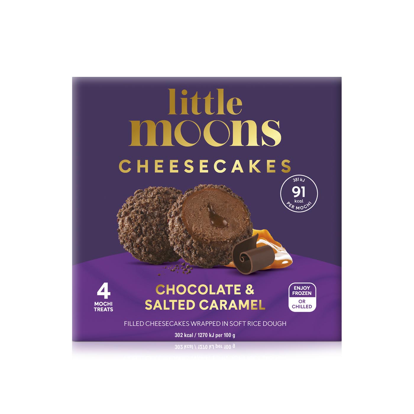 Little Moons Frozen Chocolate & Salted Caramel Cheesecake Mochi 120g ...