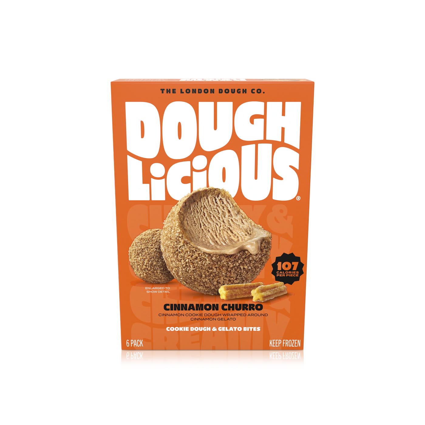 Doughlicious Frozen Cinnamon Churro Cookie Dough & Gelato Bites 204g ...
