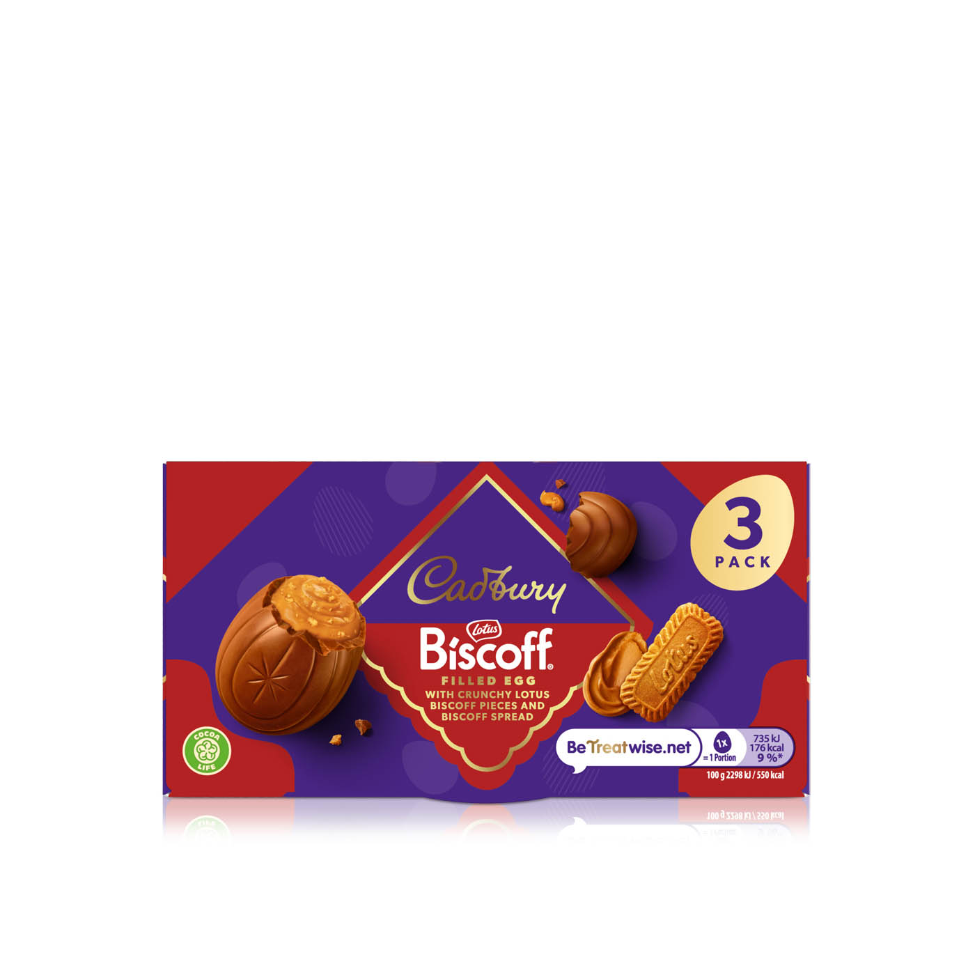 Cadbury Biscoff Filled Chocolate Egg Multipack Chocolate 32g x 3 ...