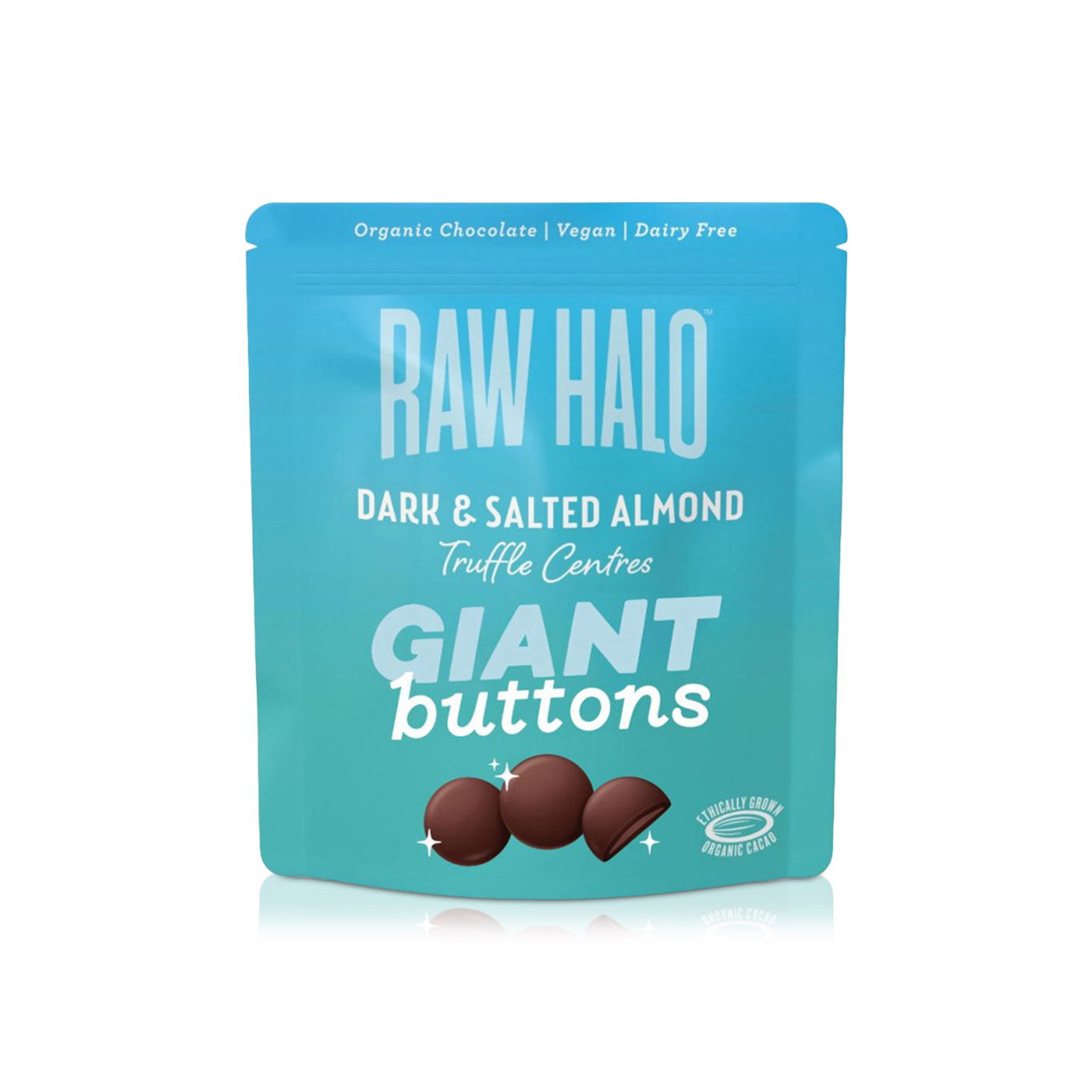 Raw Halo Dark & Salted Almond Truffle Centre Giant Buttons Chocolate ...